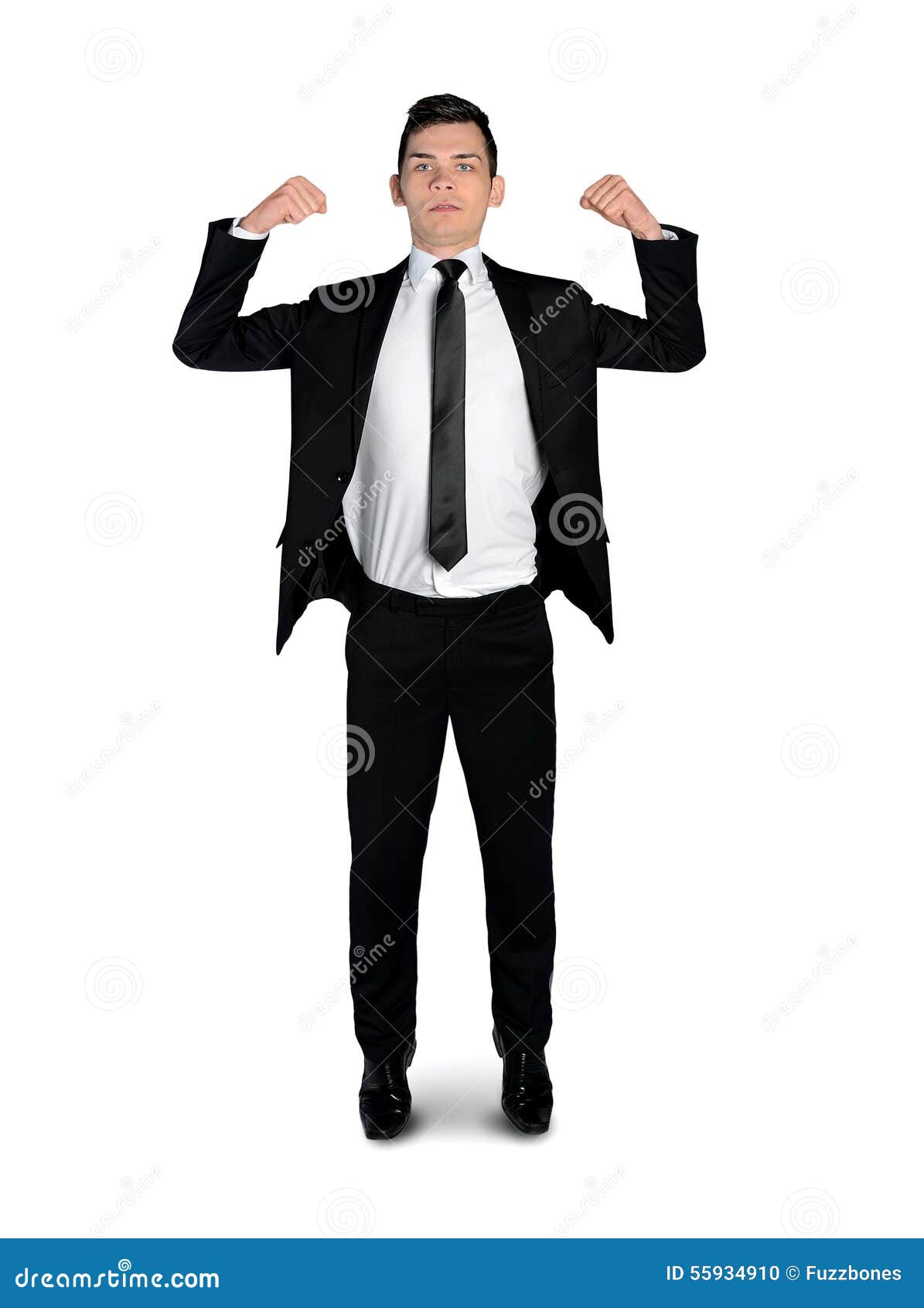 Business Man Showing Muscle Stock Photo - Image of leadership, student ...