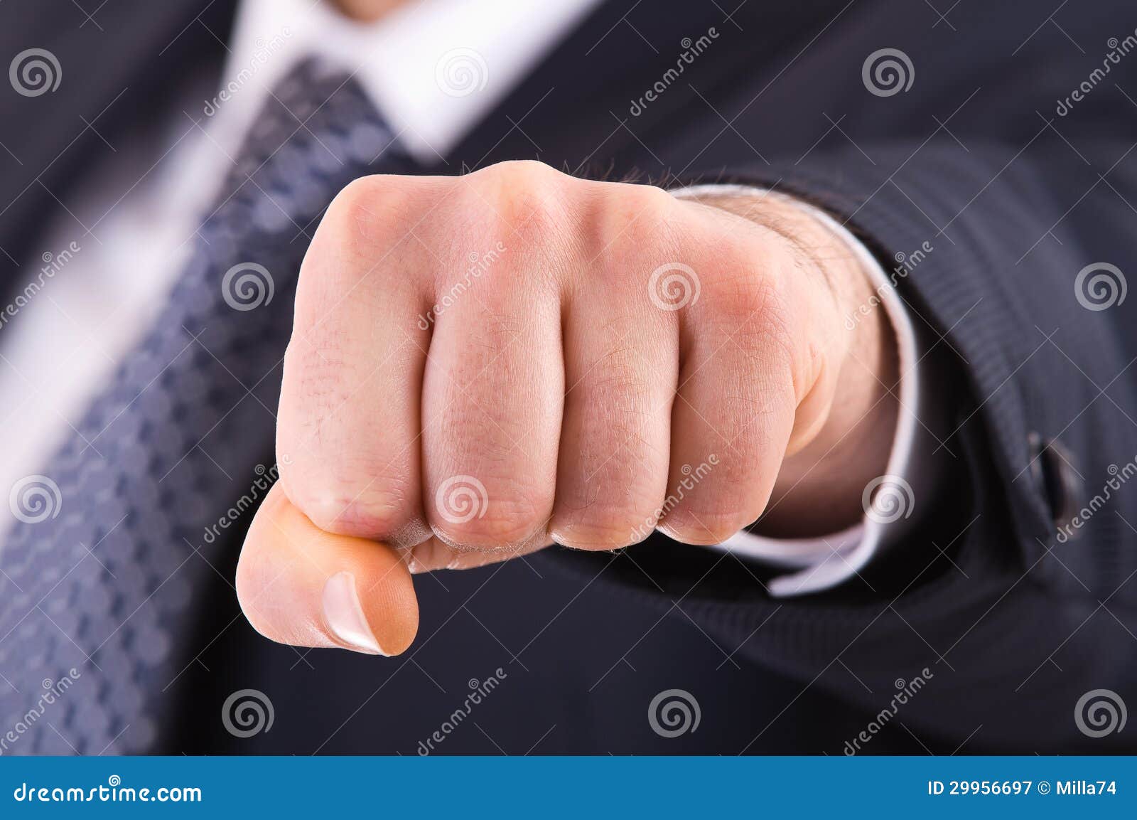 Businessman showing punch. stock image. Image of fight - 29956697