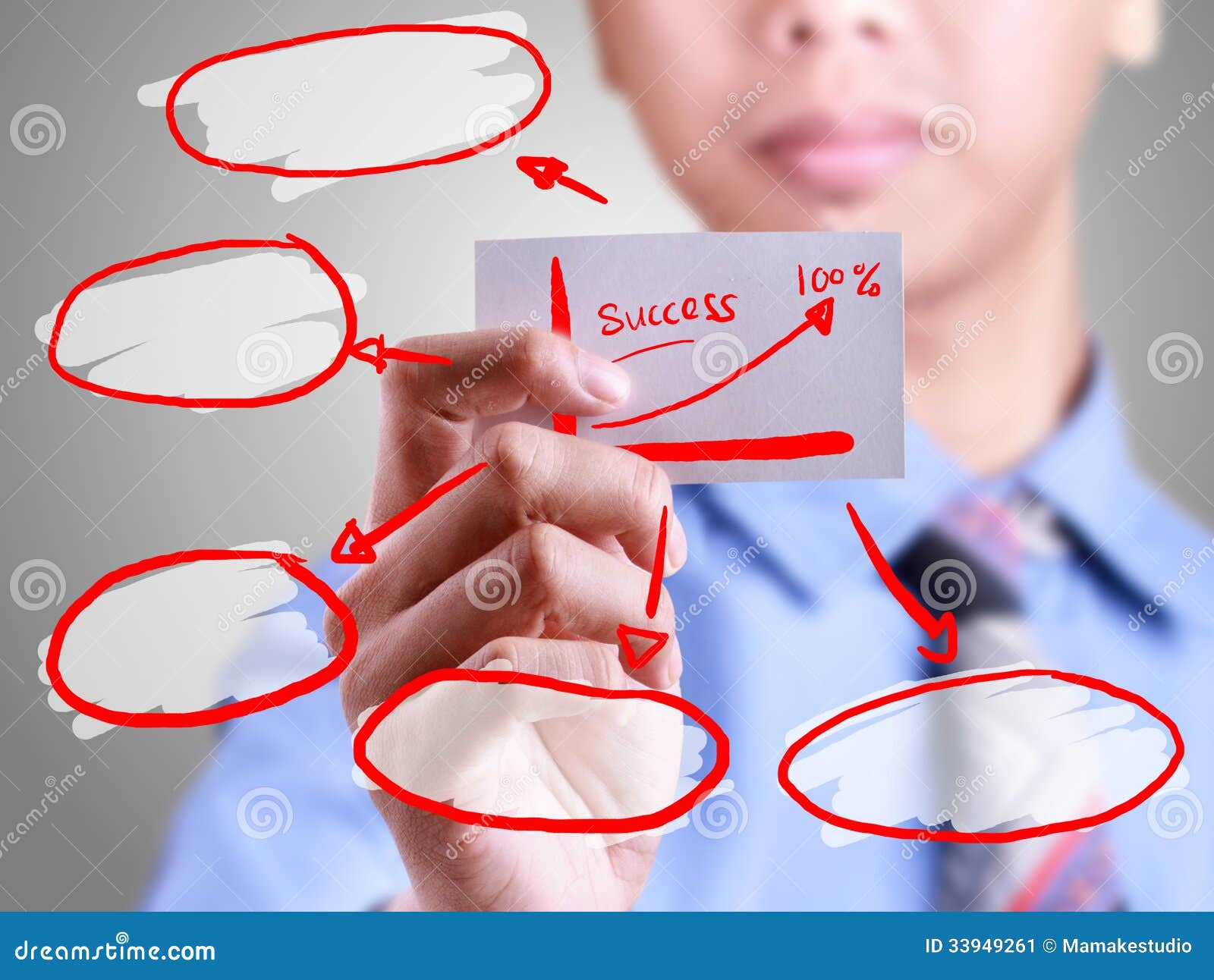 Business Man Showing Strategy for Success Stock Image - Image of ...