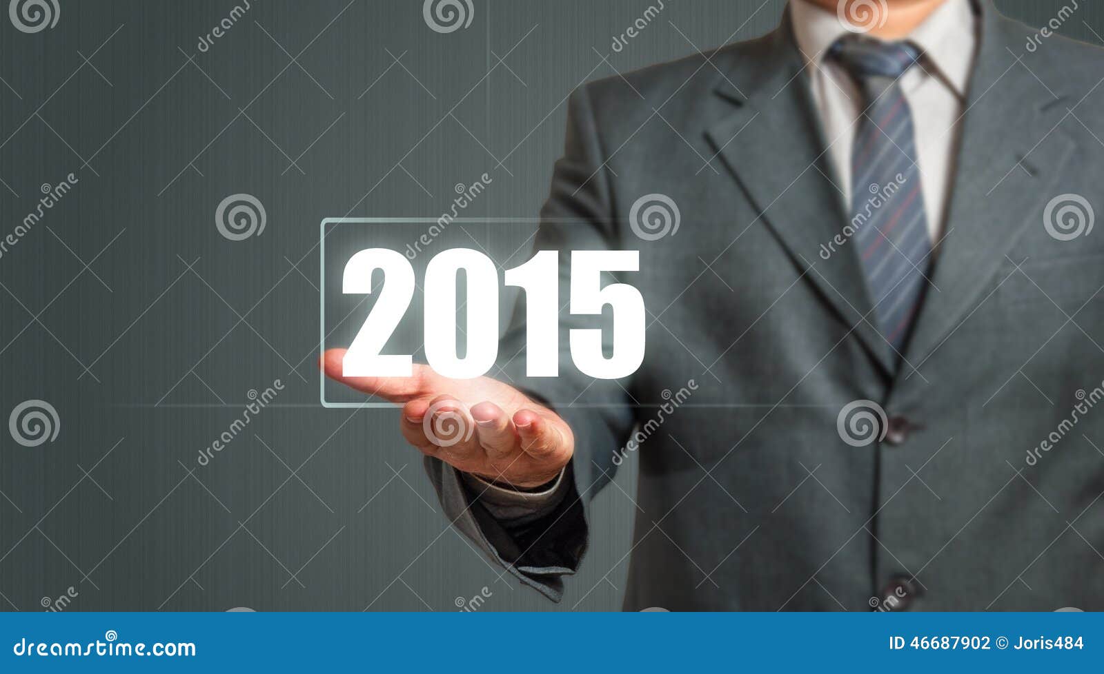 Business Man Showing Year 2015 Stock Photo - Image of concept, manager ...