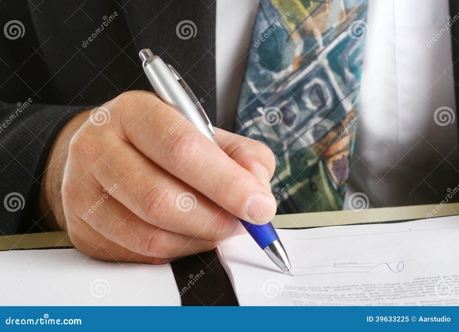 Business Man Siging a Contract Stock Image - Image of people ...