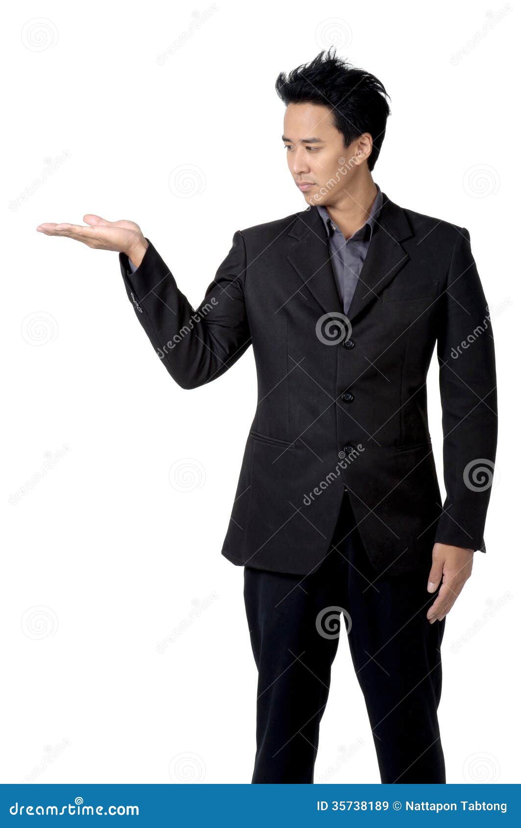 Business Man Sign Direct Isolated Stock Image - Image of person ...