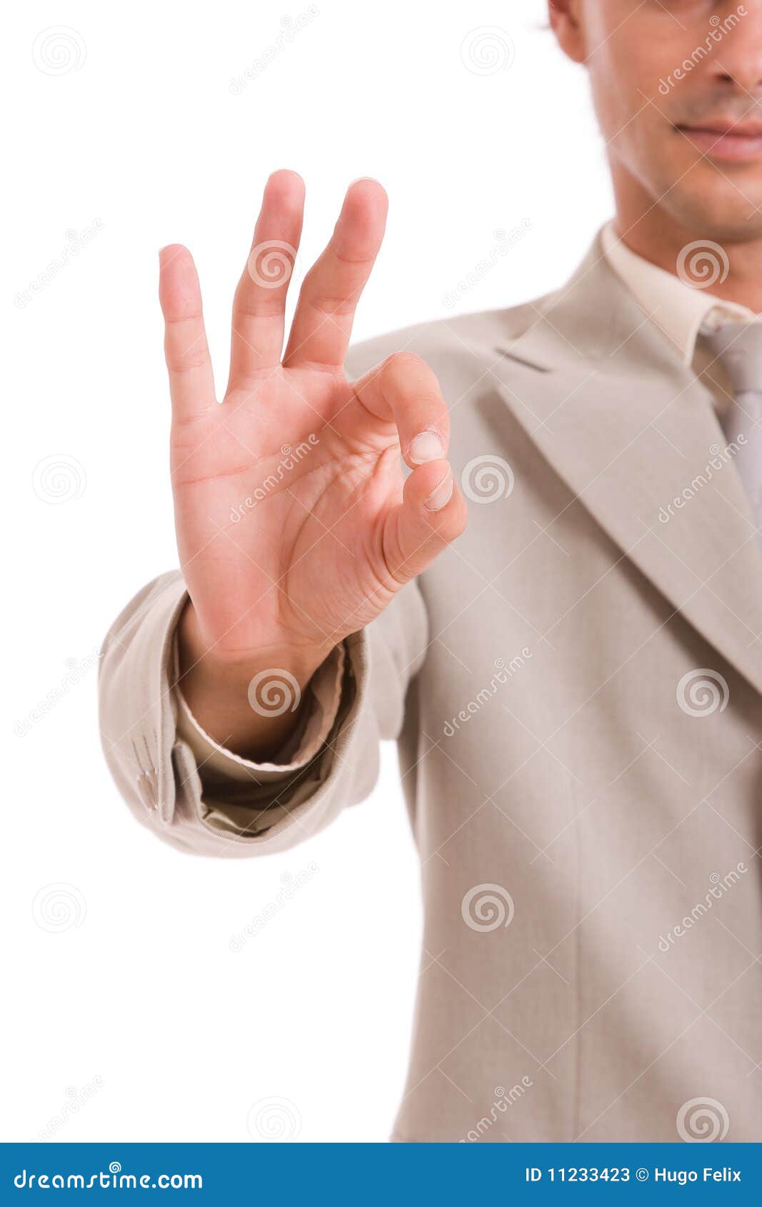 Business man signaling ok stock image. Image of smile - 11233423