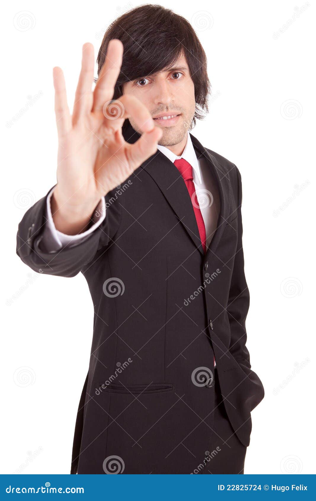 Business man signaling ok stock photo. Image of formal - 22825724