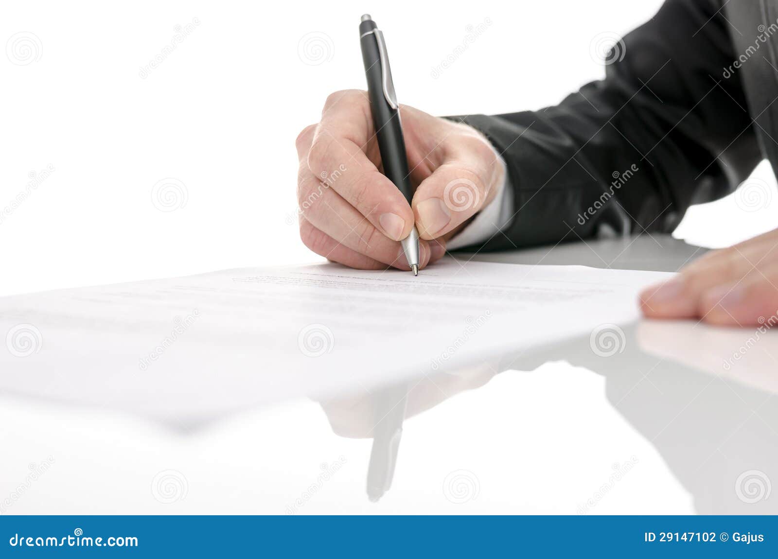 Business Man Signing a Contract Stock Photo - Image of male, employee ...