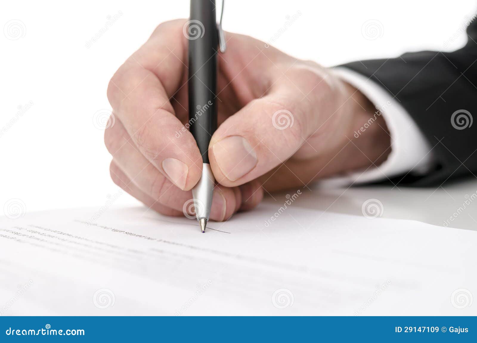 Business Man Signing a Contract Stock Image - Image of form, contract ...