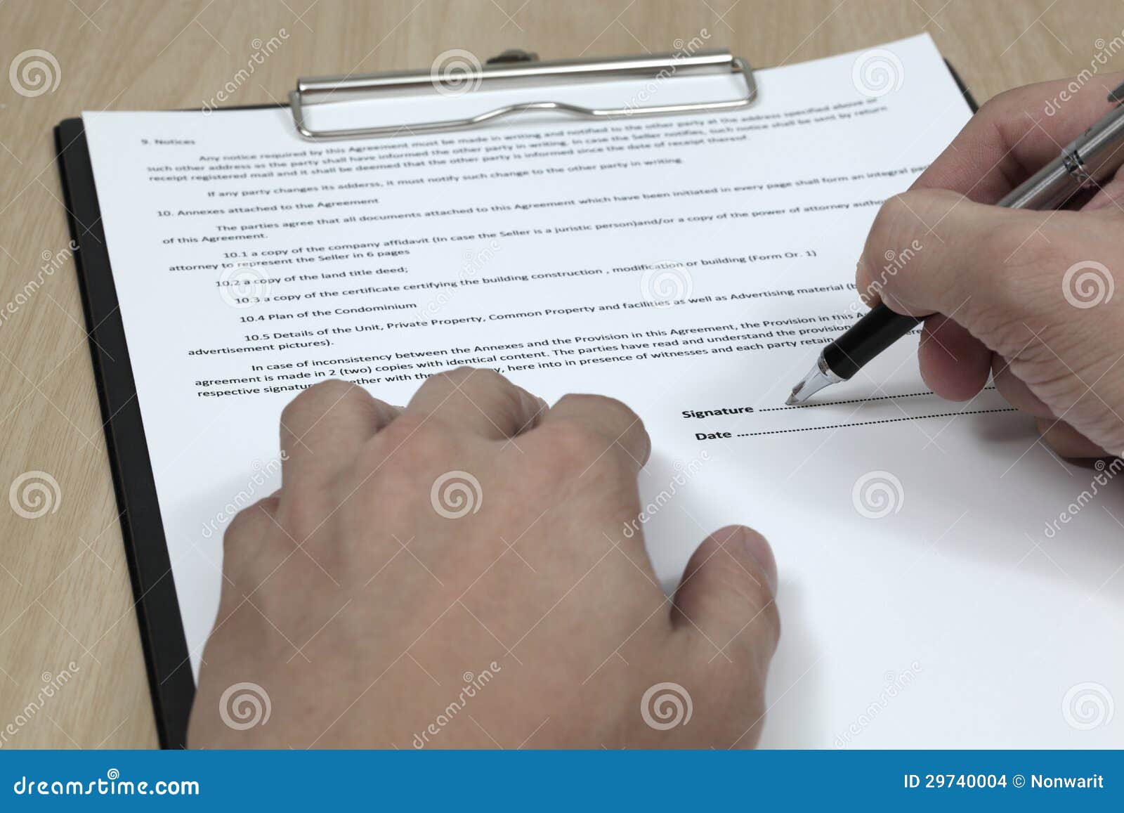 Signing the contract stock photo. Image of ballpoint - 29740004