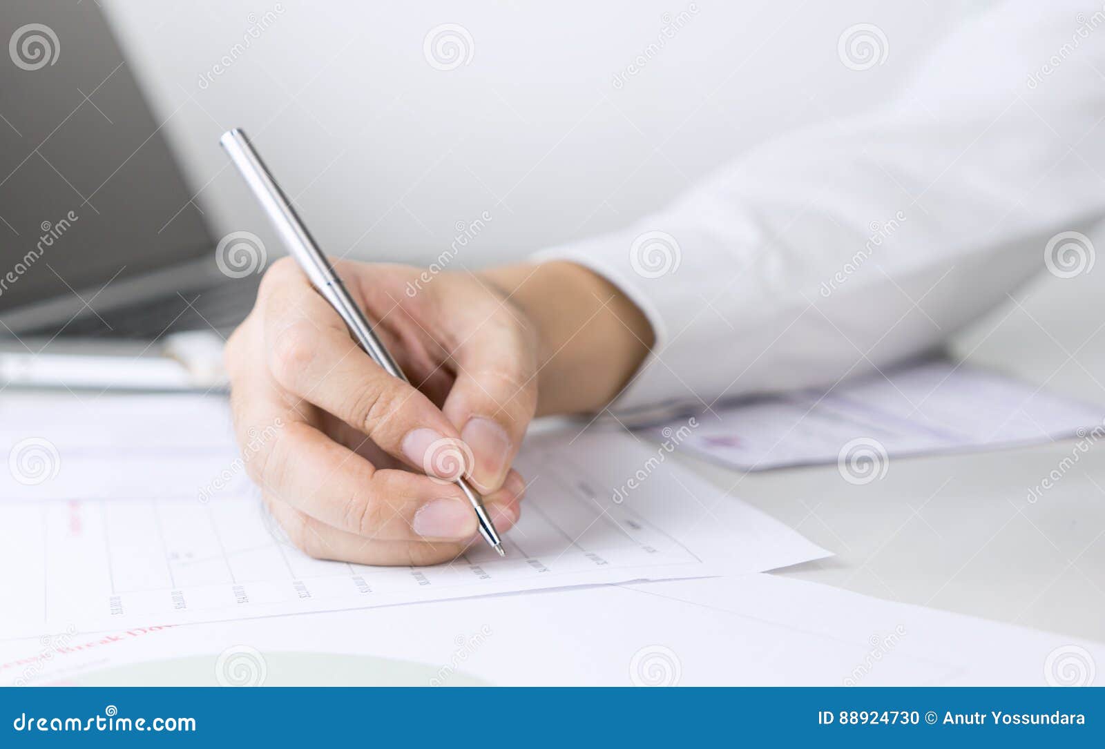 Business Man is Signing a Document on Office Stock Photo - Image of ...
