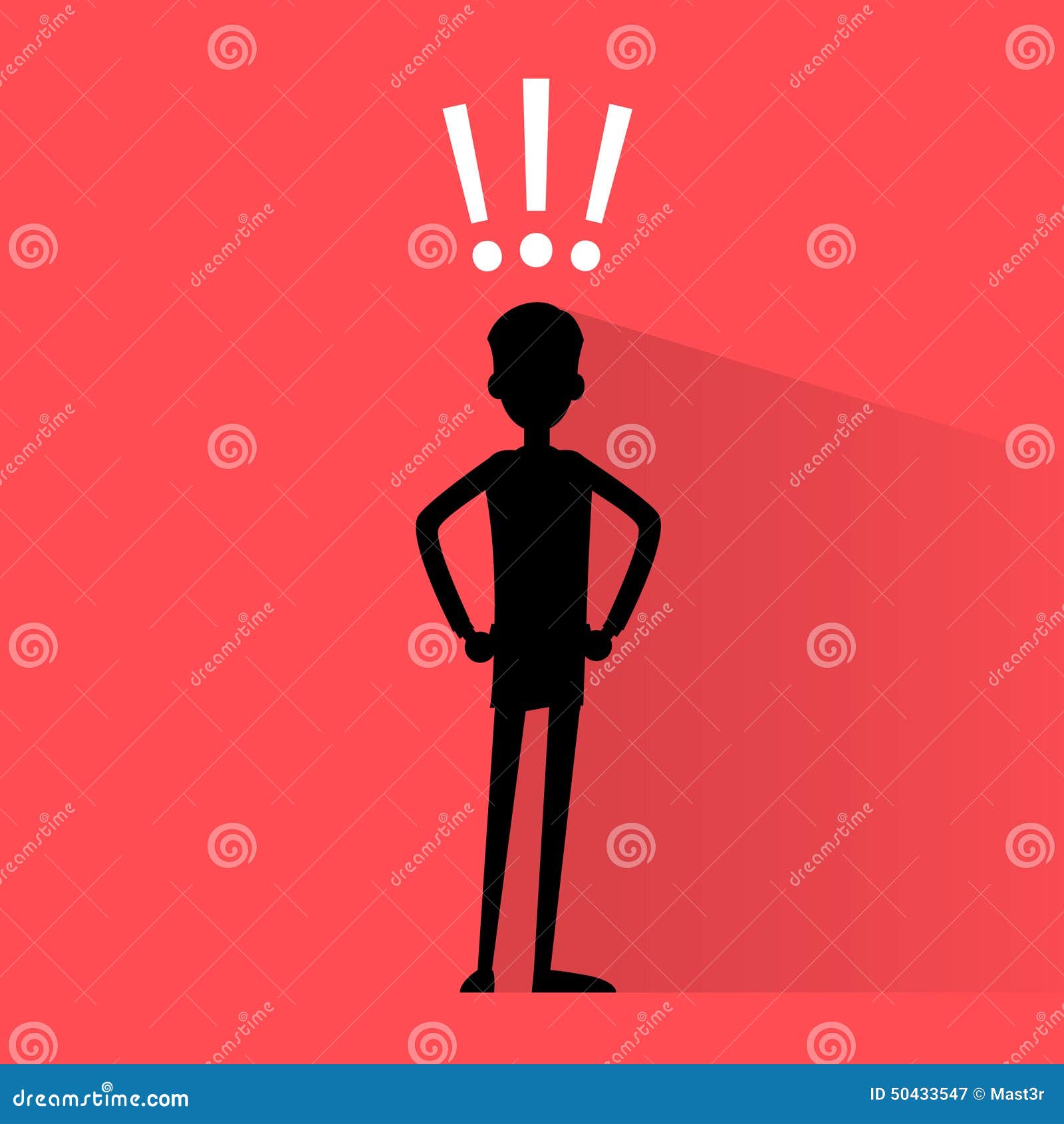 Business Man Silhouette with Exclamation Mark Stock Vector ...