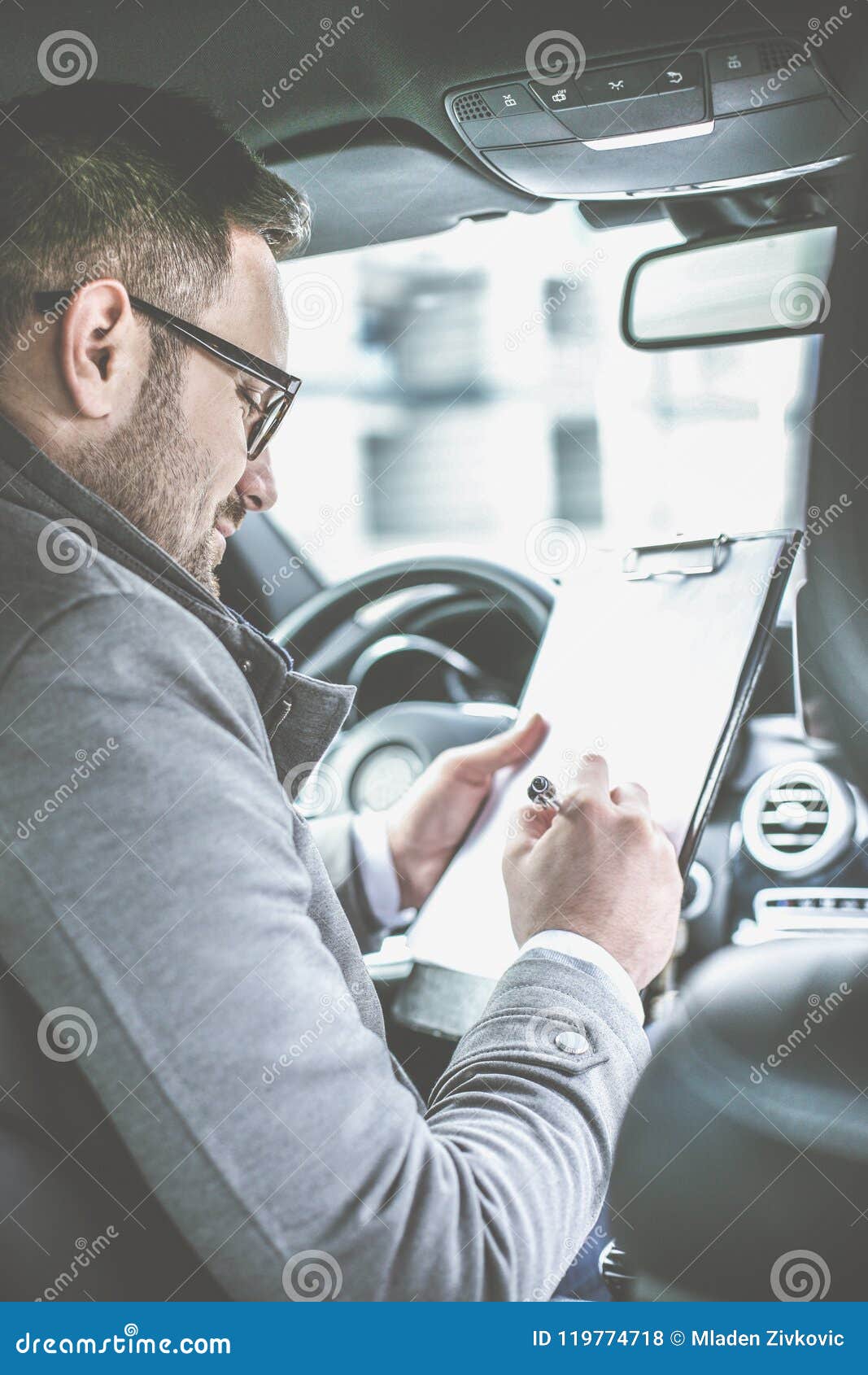 Writing in car. stock photo. Image of file, contractor - 119774718