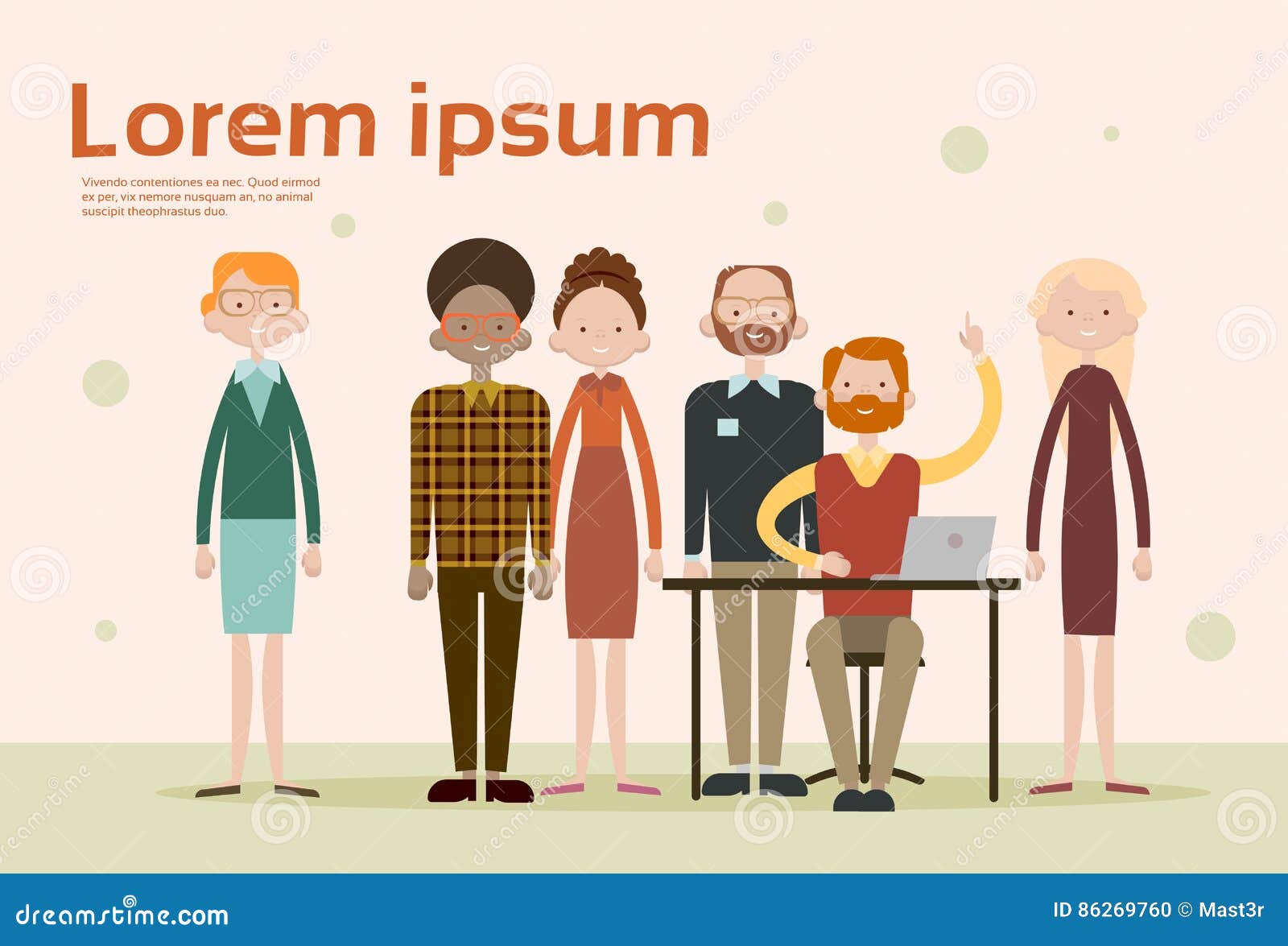 Computer People Commitment Teamwork Together Outline Logo Cartoon ...