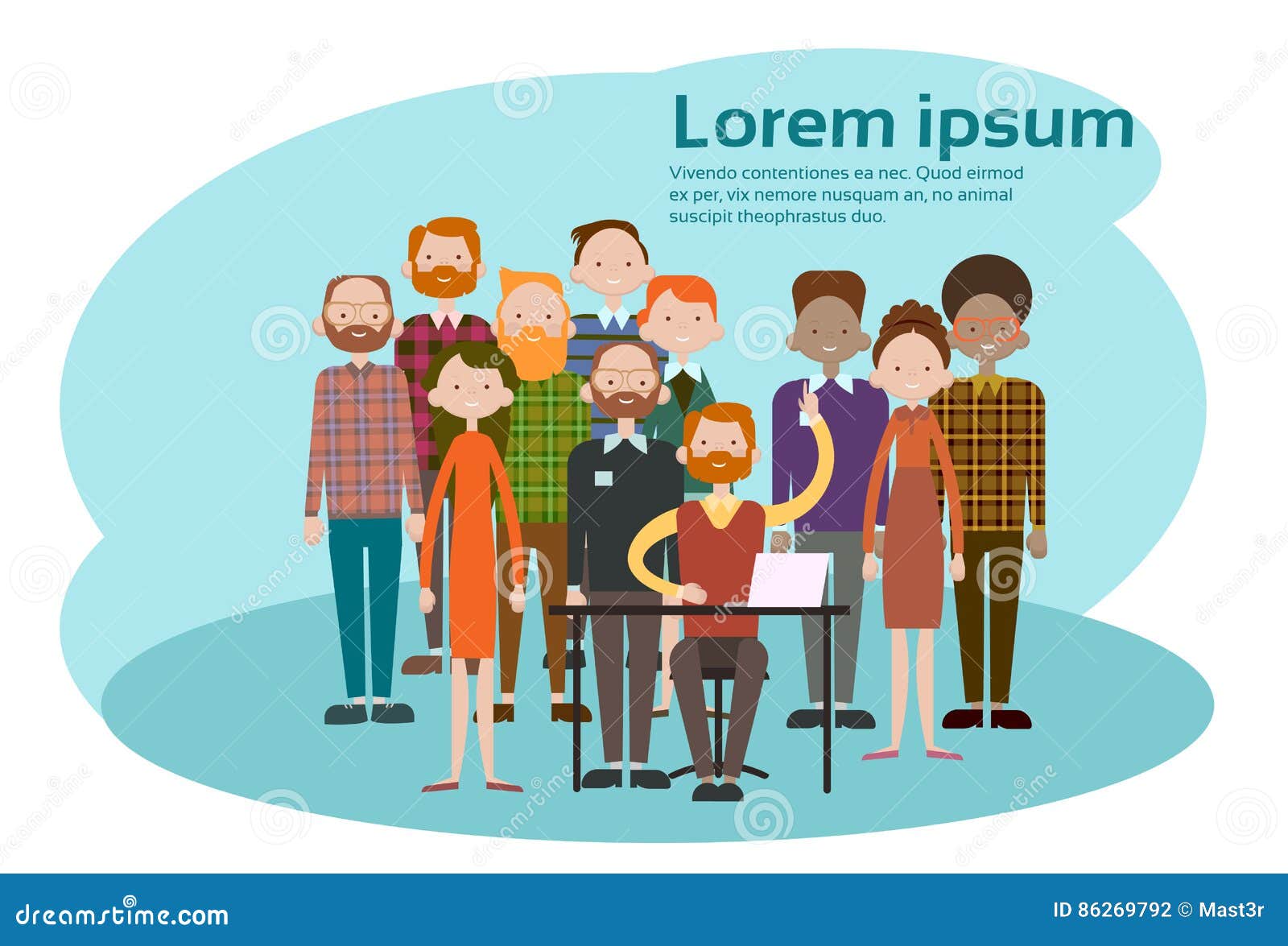 Computer People Commitment Teamwork Together Outline Logo Cartoon ...