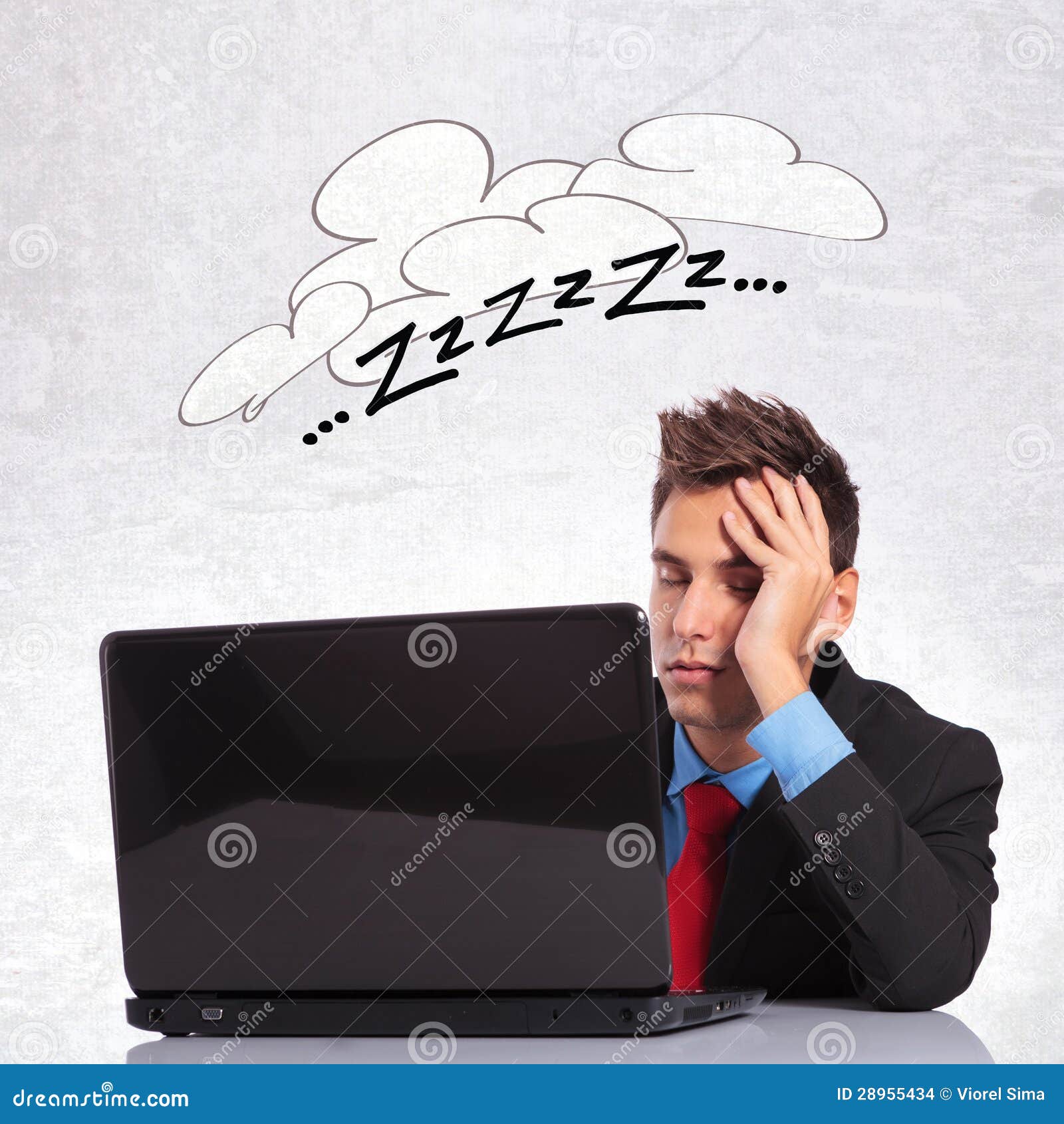 Business Man Sleeping on His Office Desk Stock Photo - Image of heavy ...