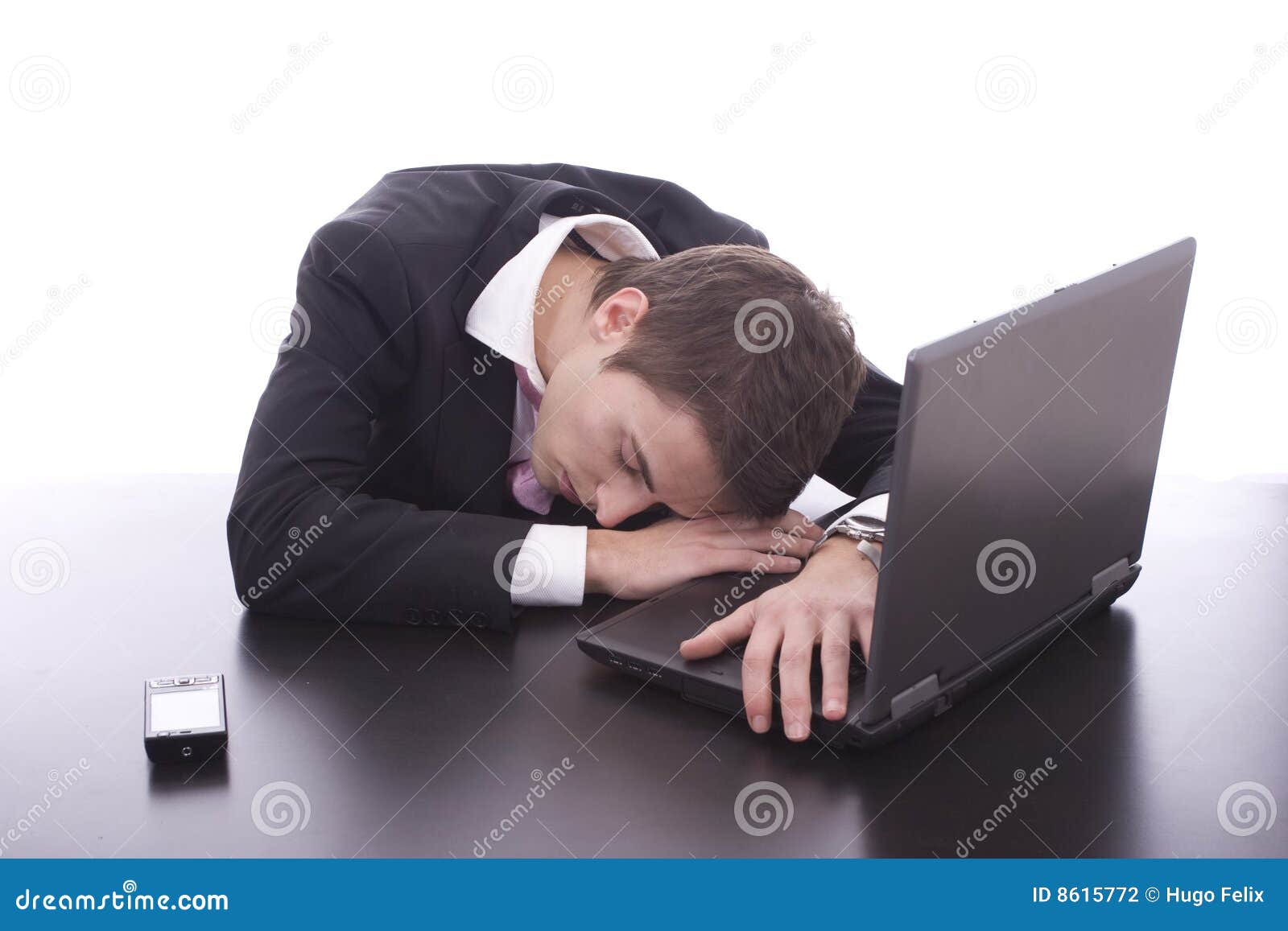 Business Man Sleeping Over Laptop Stock Photo - Image of businessman ...