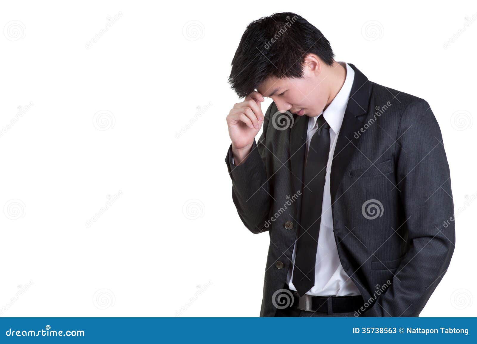 Business Man Smart Thinking Suit Stock Image - Image of crossed ...