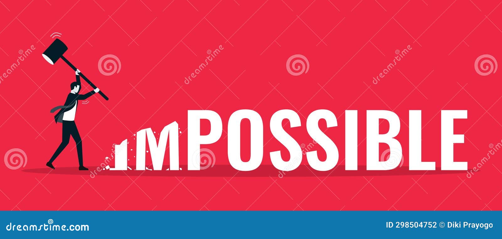 Business Man Smashed with a Hammer To Destroy Impossible To Possible ...