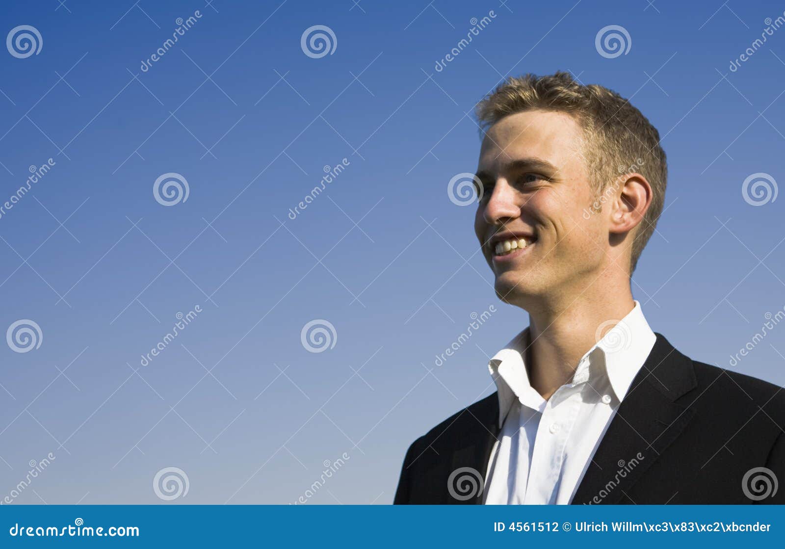 Business man smiling stock photo. Image of black, white - 4561512