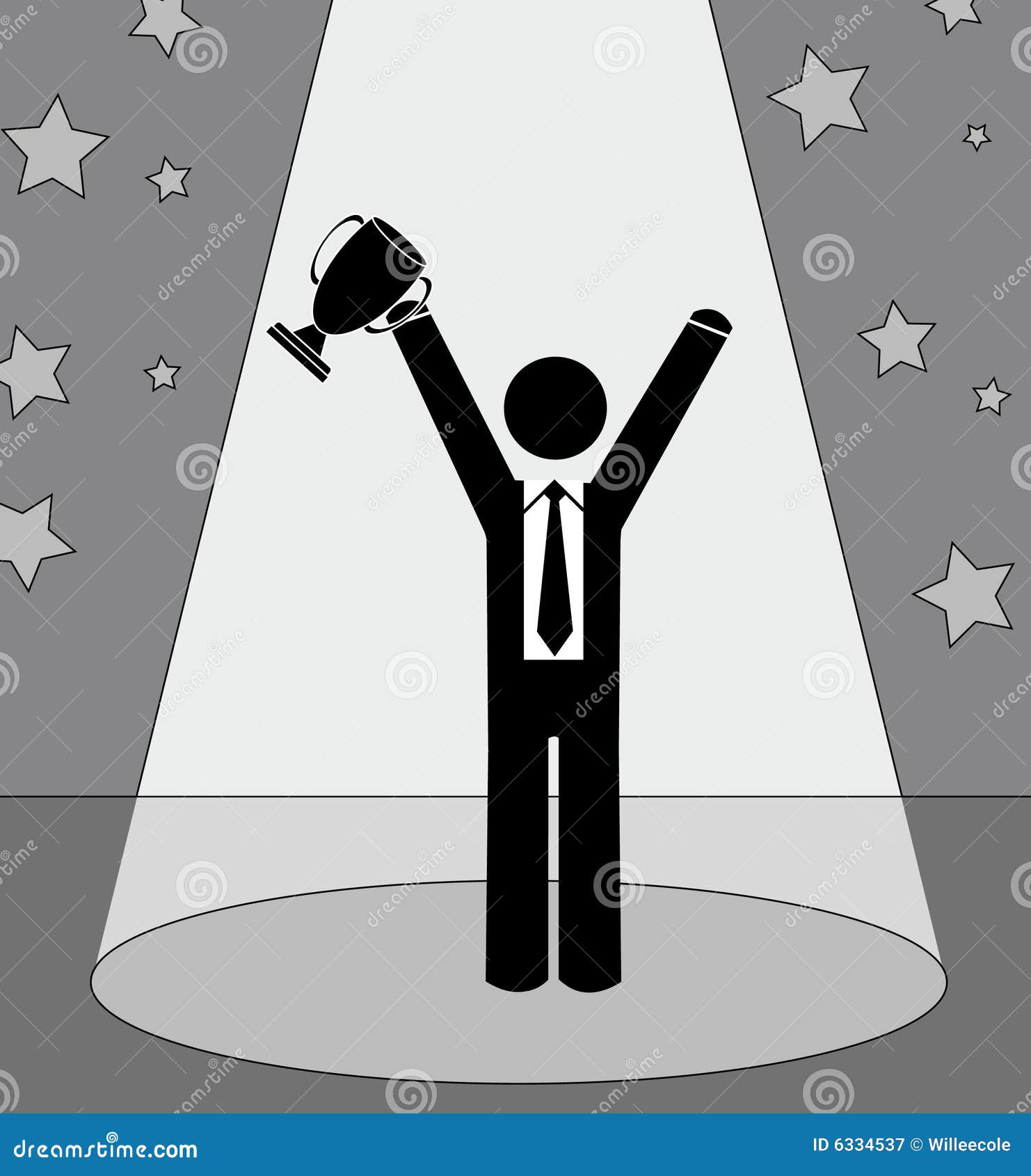 Business man in spotlight stock vector. Illustration of success - 6334537