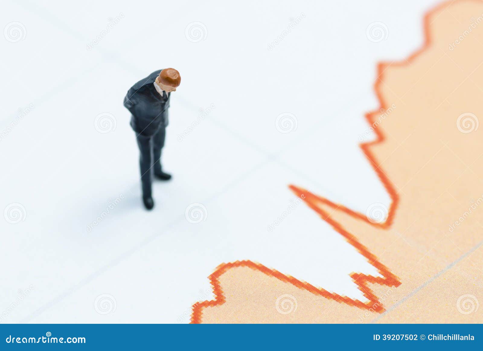 Business Man Stand on the Graph Stock Photo - Image of growth, person ...