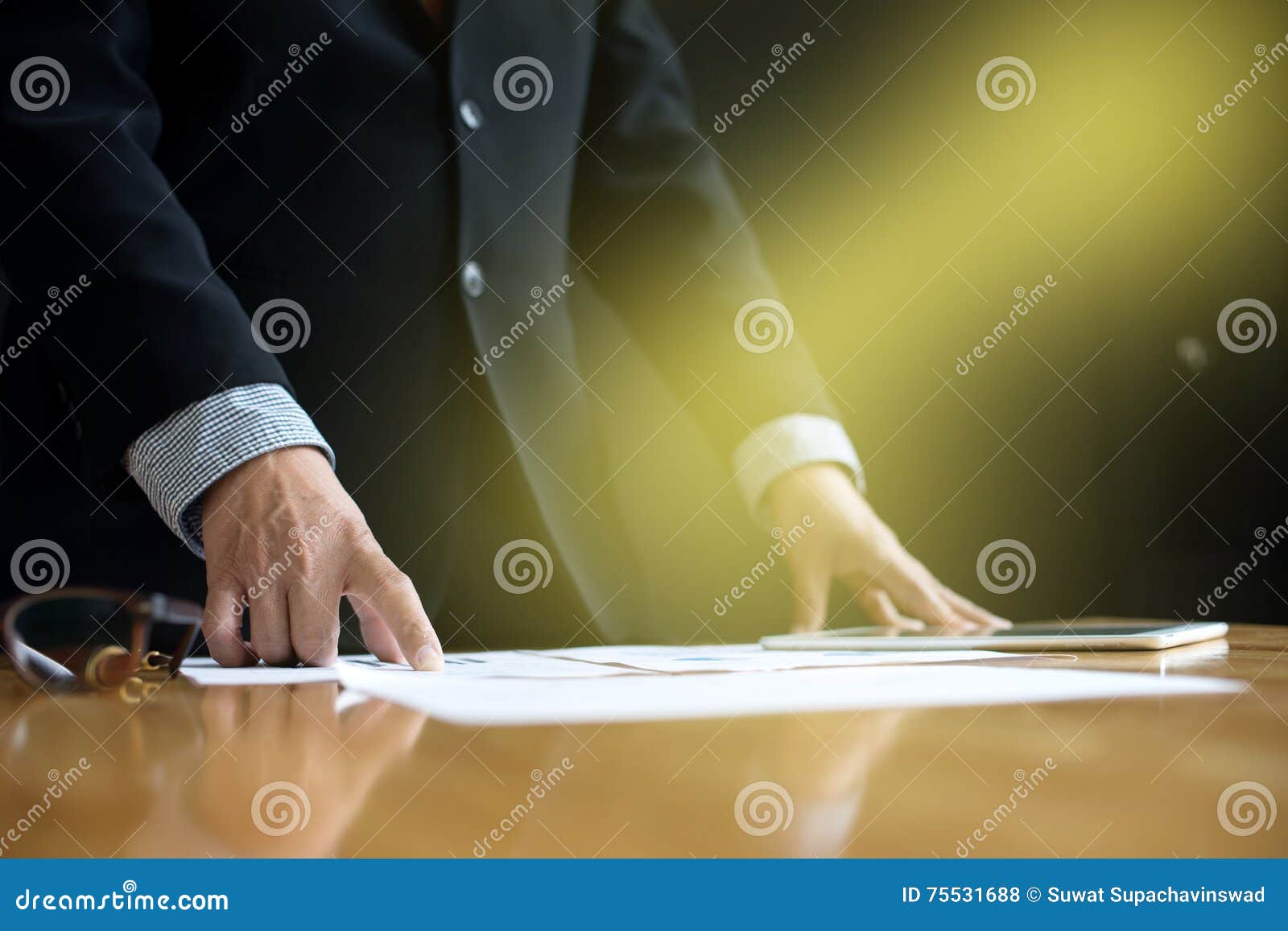 Business Man Stand at the Head of the Table Stock Photo - Image of ...