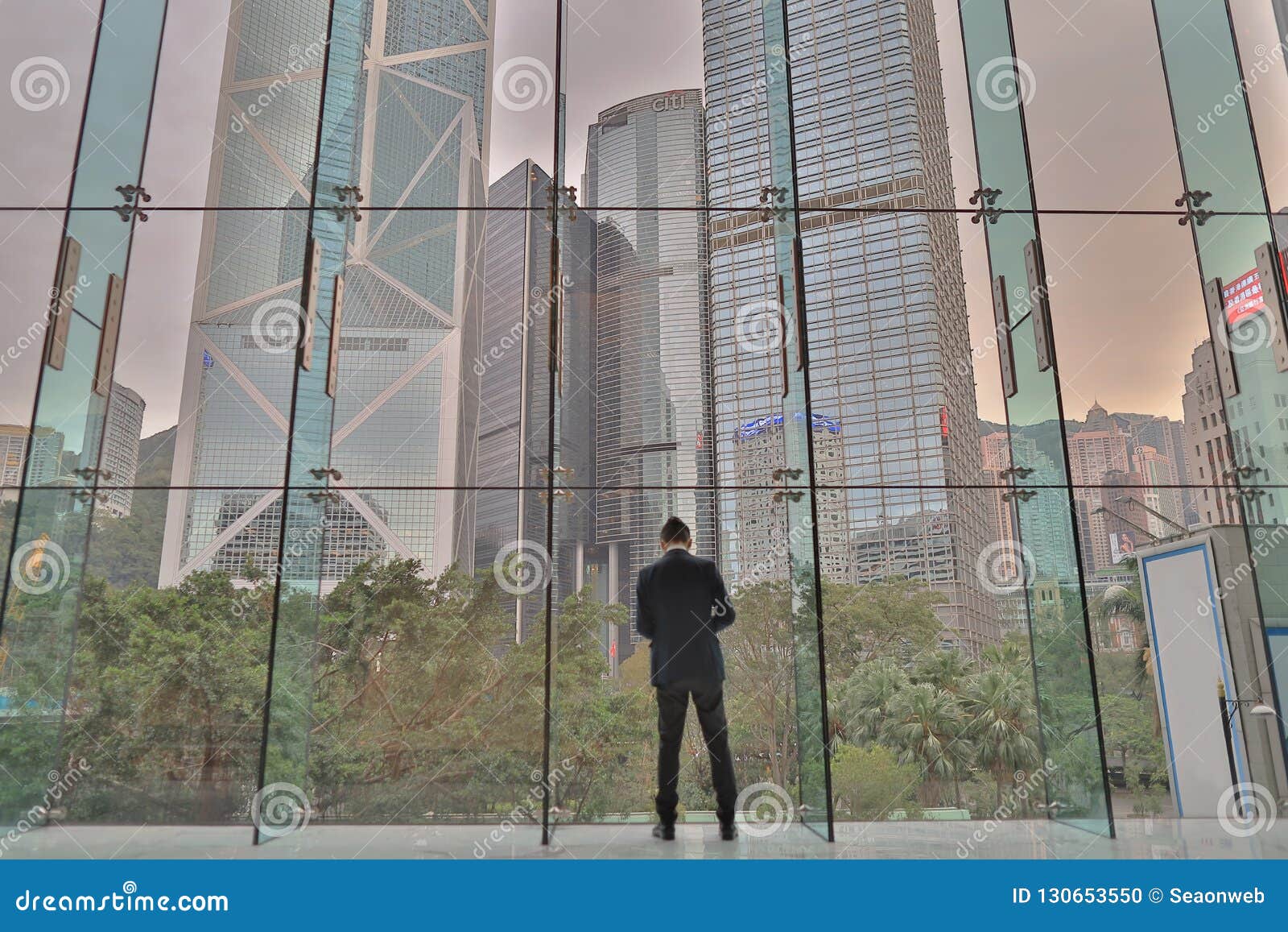 A Business Man Stand on the Lobby Editorial Image - Image of landscape ...