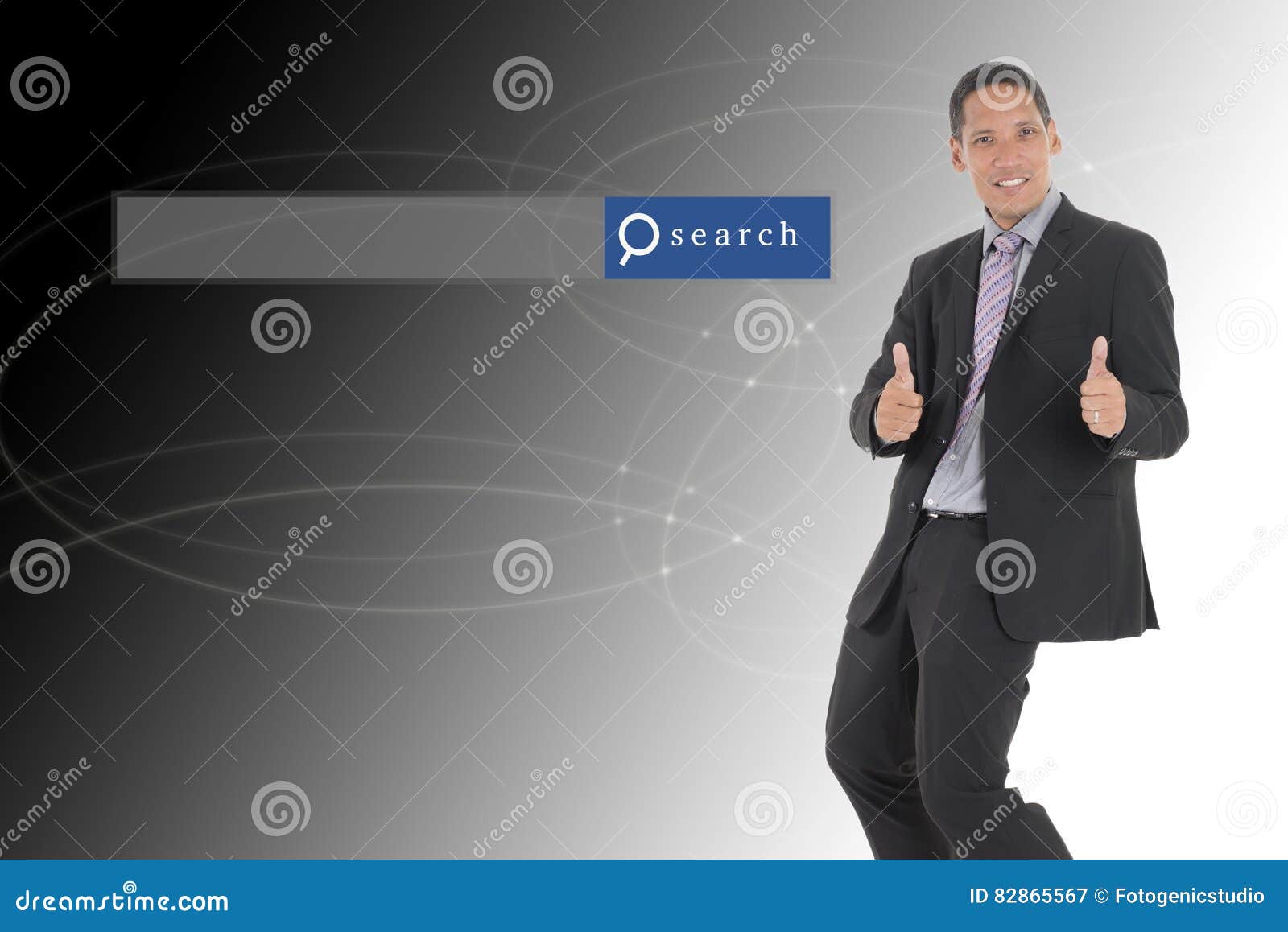 Business Man Standing with Beautiful Background with Search Engine ...