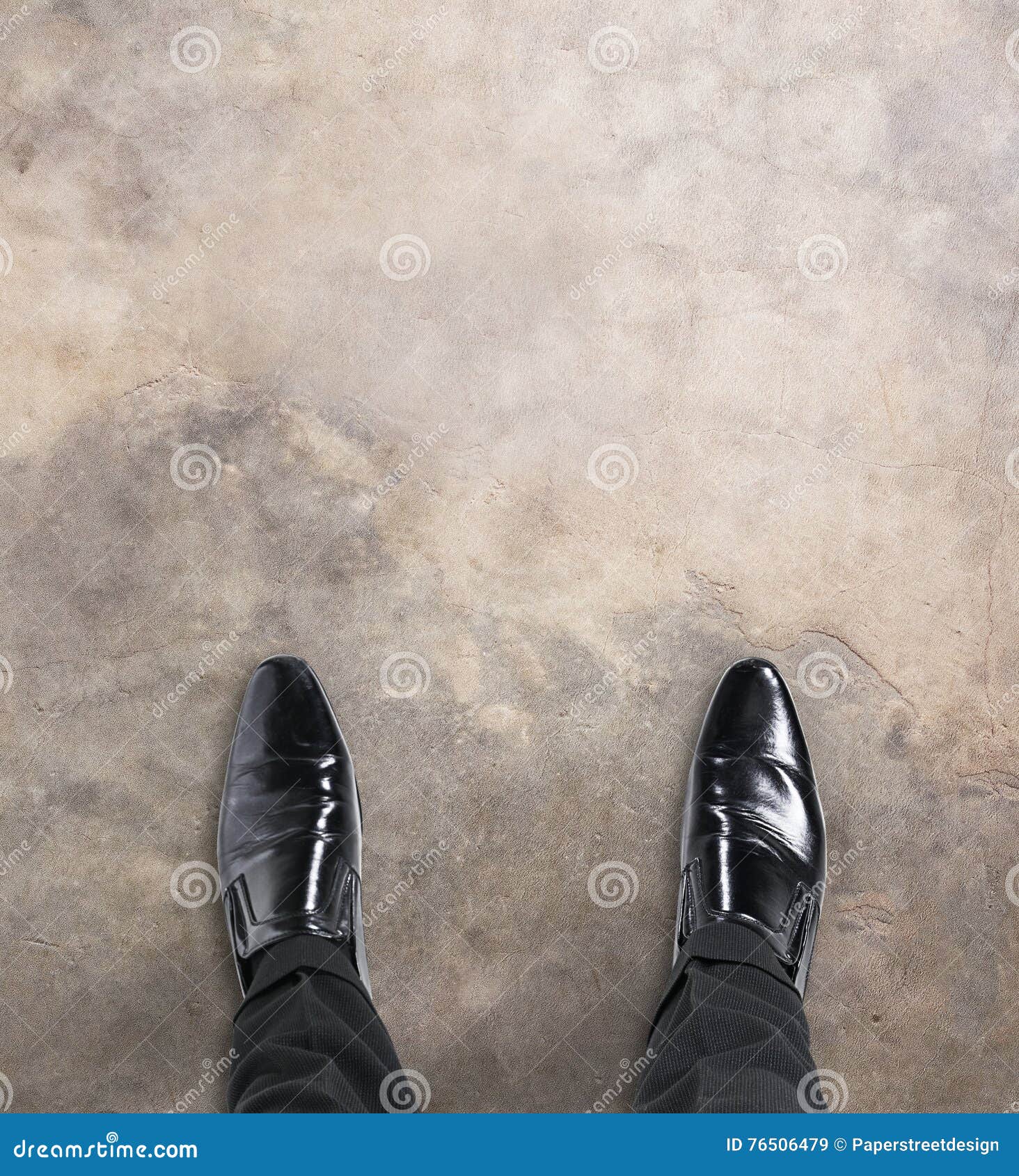 Business Man Standing at the Beginning of a Journey Looking Down at His ...