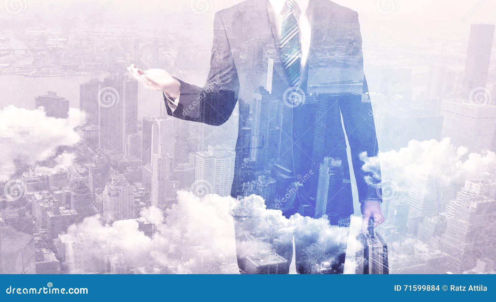 Business Man Standing at City View Background Stock Photo - Image of ...