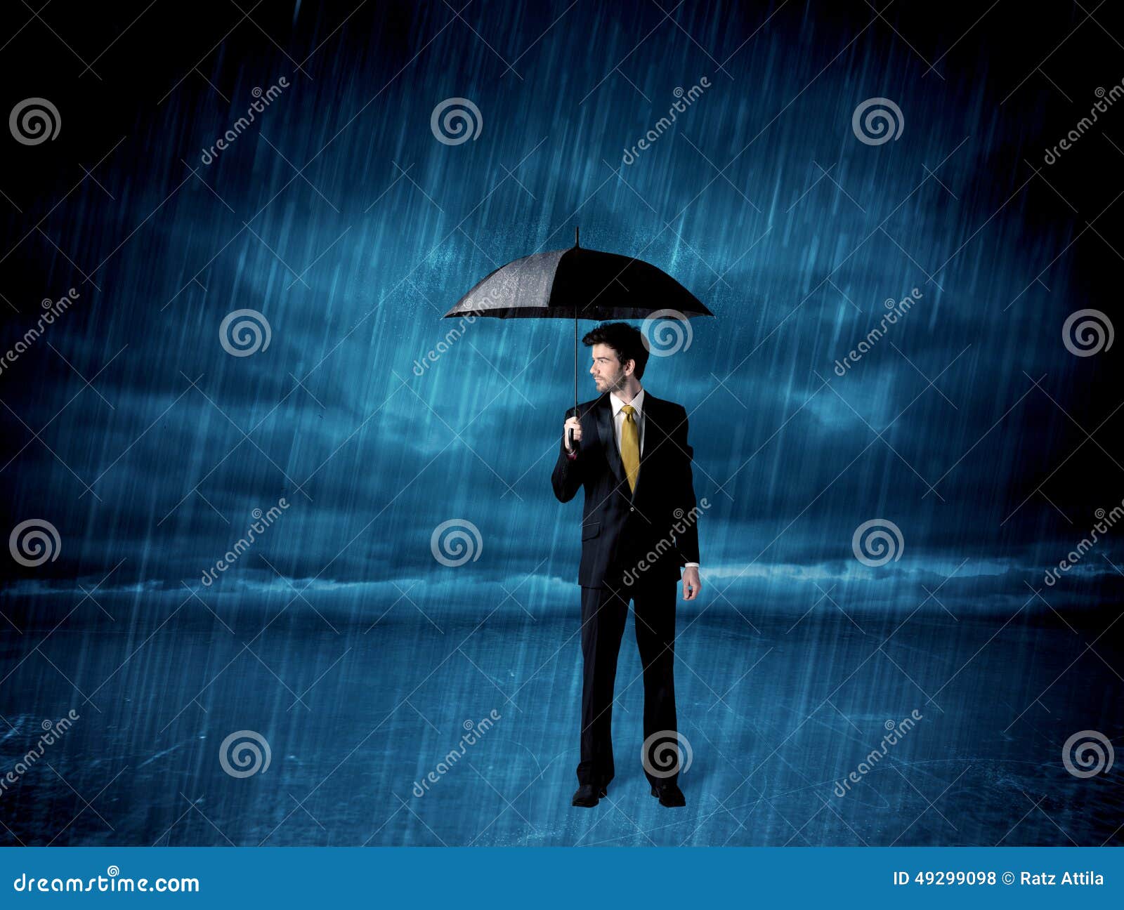 Sad Man In Rain Wallpaper