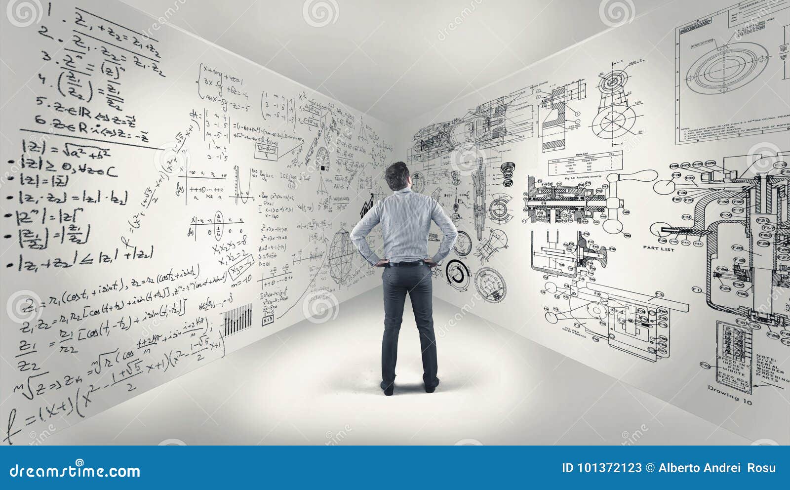 Math formulas on walls stock image. Image of solving - 101372123