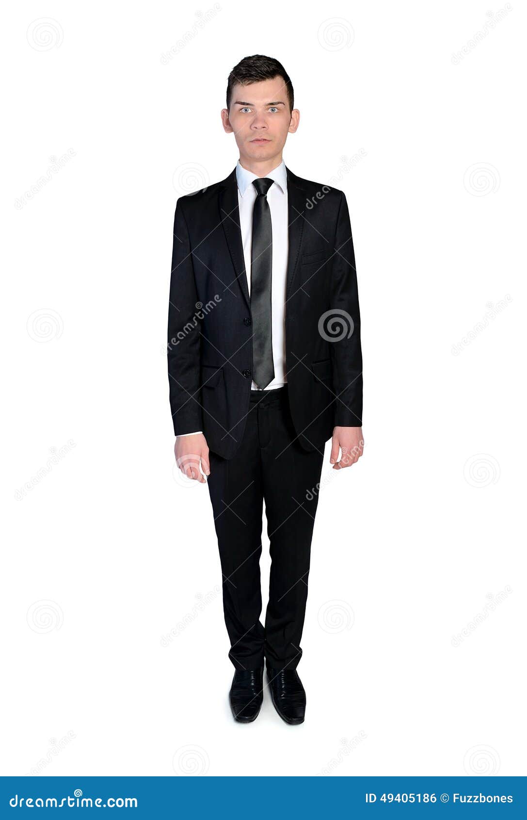 Business Man Standing Serious Stock Photo - Image of length, young ...