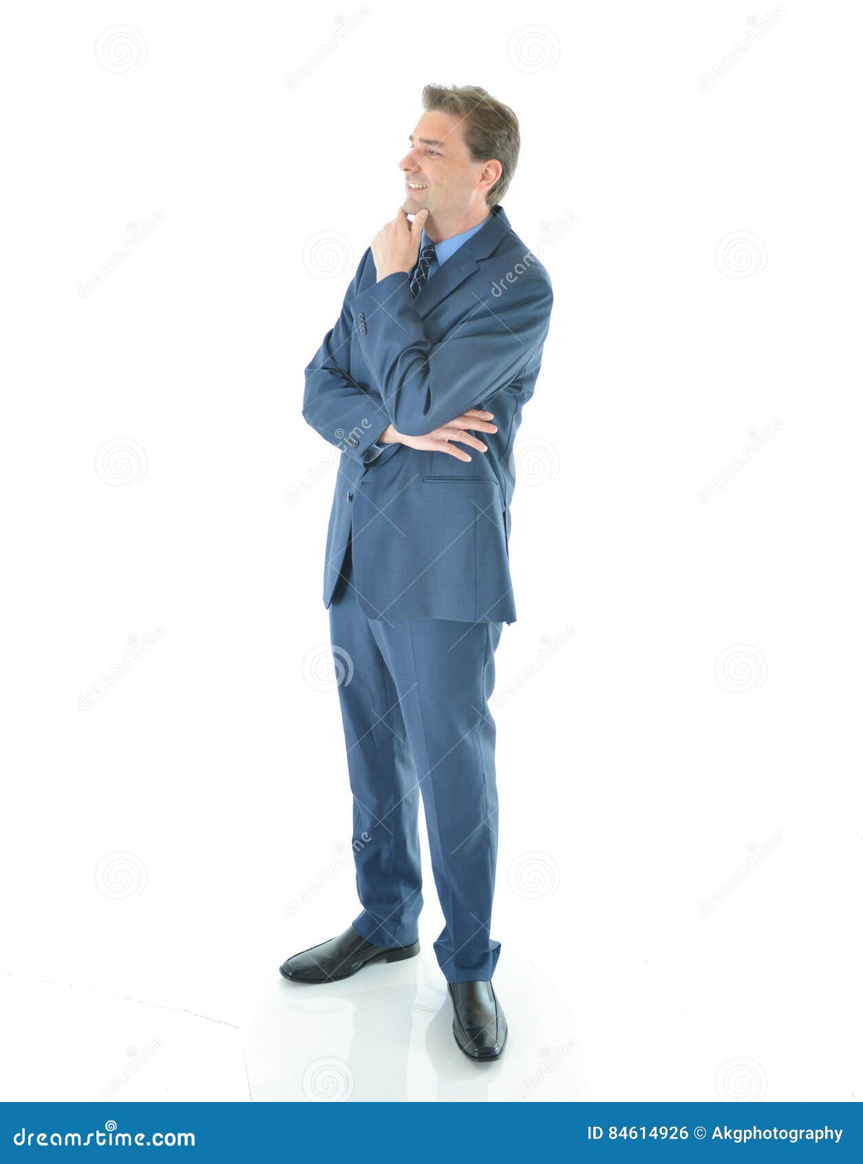 Business Man Standing and Thinking Stock Photo - Image of happy, people ...