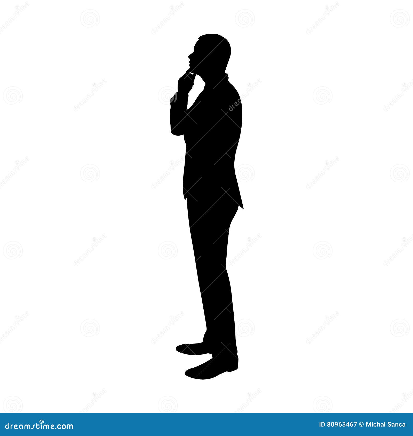 Business Man Standing and Thinking. Profile Stock Vector - Illustration ...