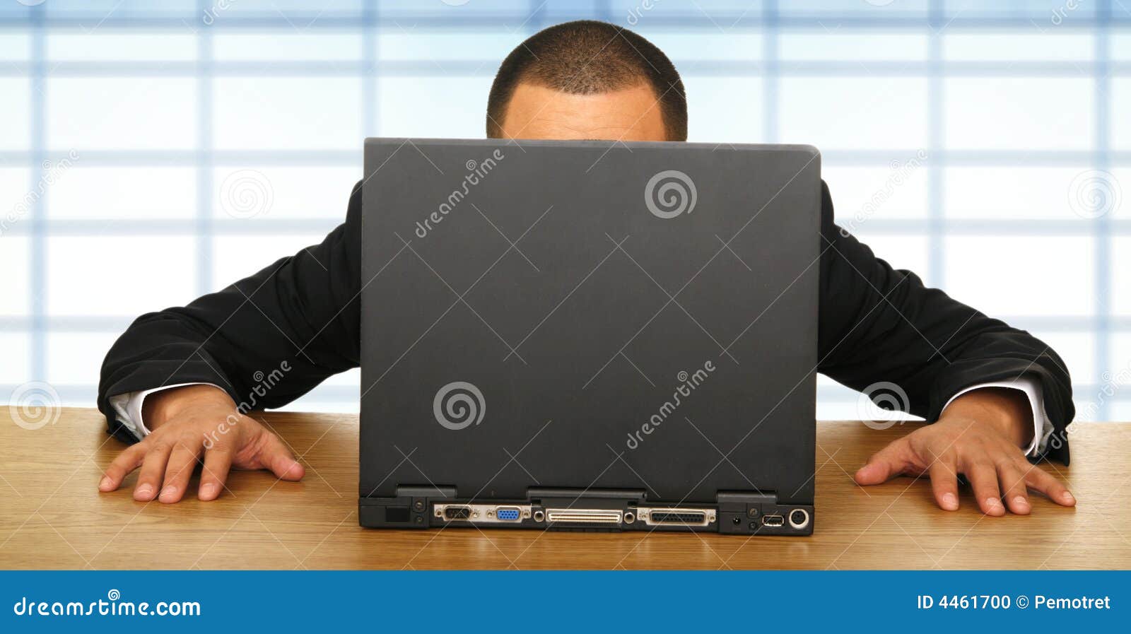 Business Man Staring at Laptop Stock Photo - Image of consultant ...