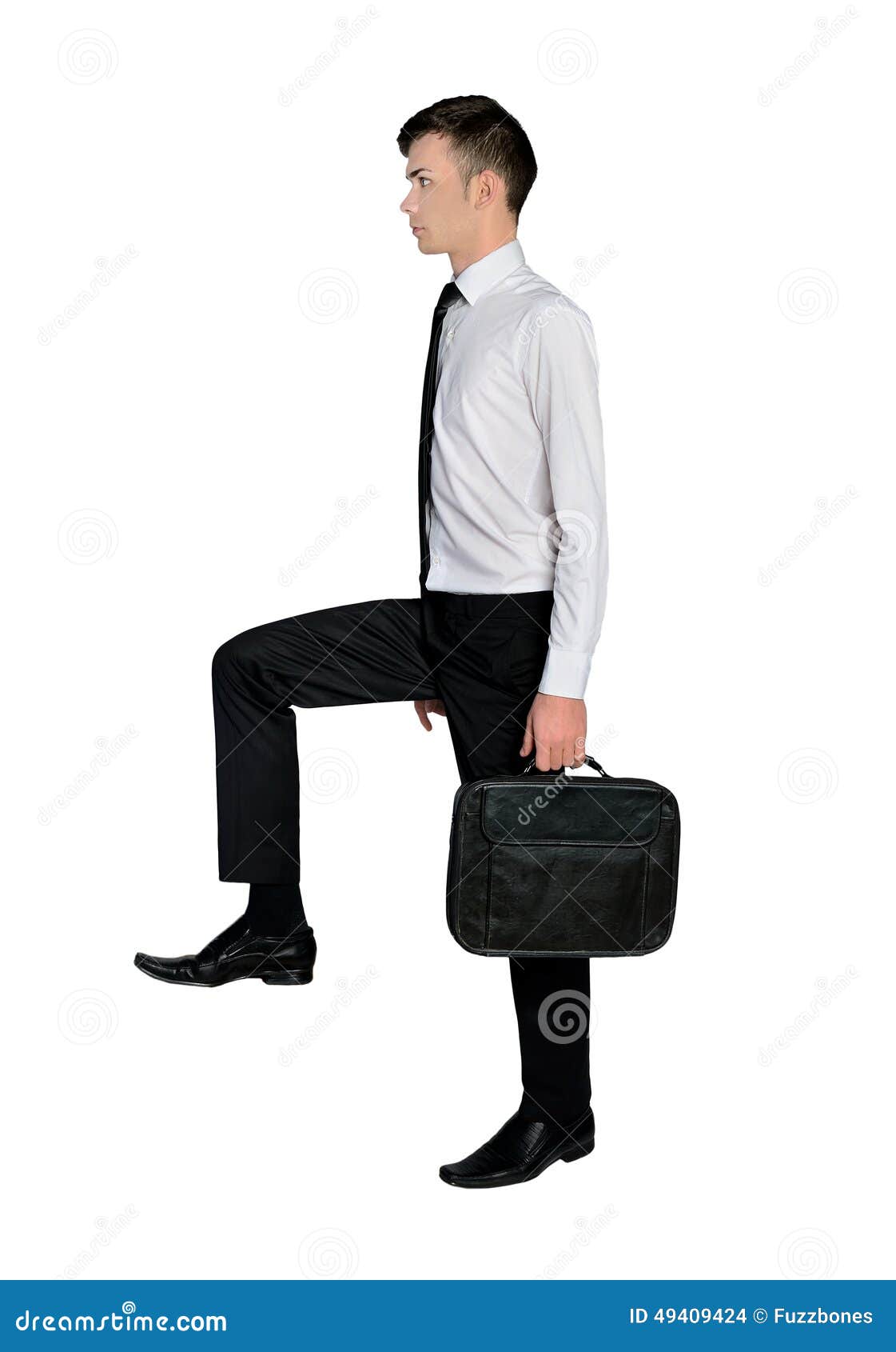 Business man step stock photo. Image of imaginary, side - 49409424