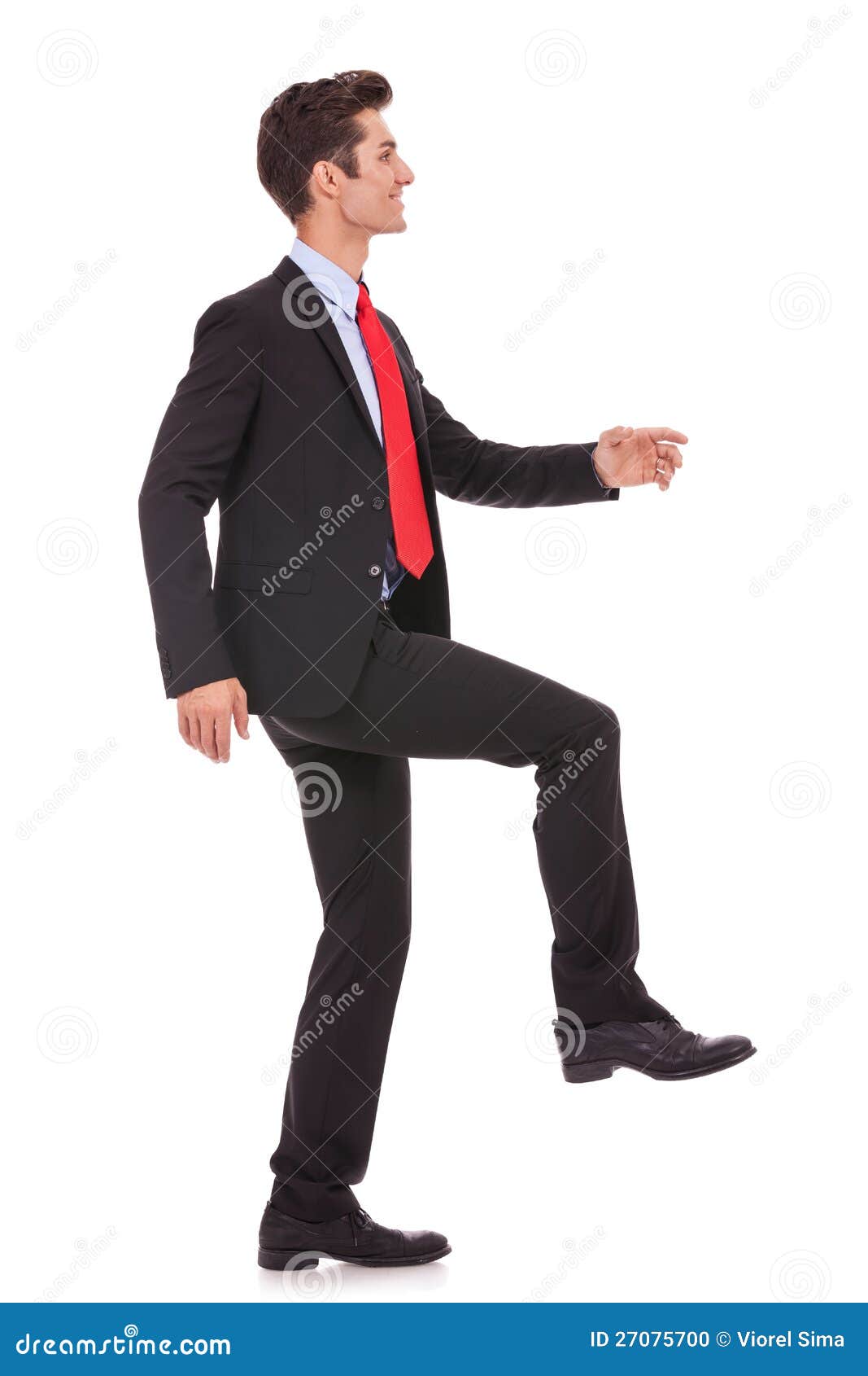 Business Man Stepping Up and Moving Forward Stock Photo - Image of step ...