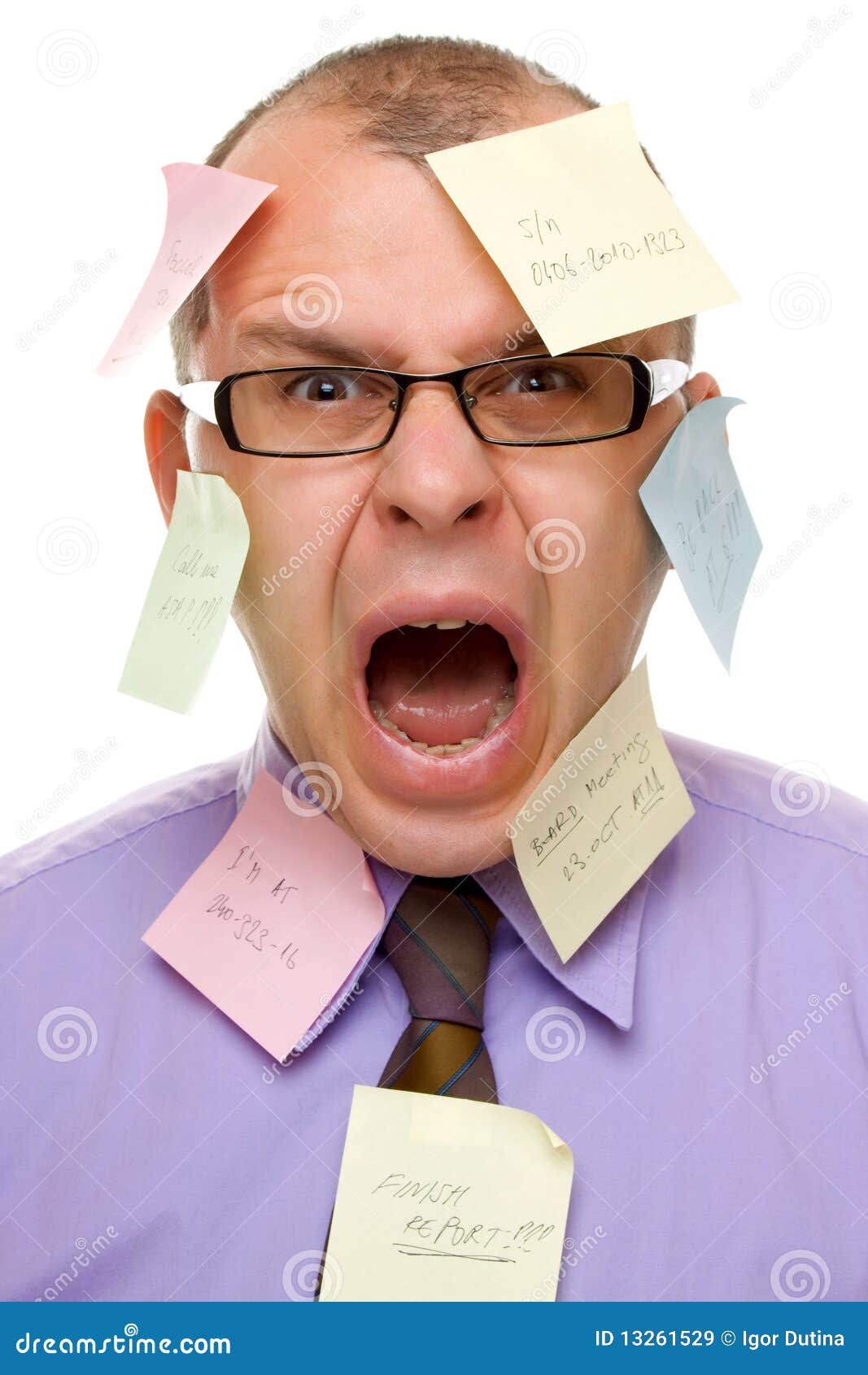 Business Man with Sticky Notes Stock Image - Image of info, human: 13261529