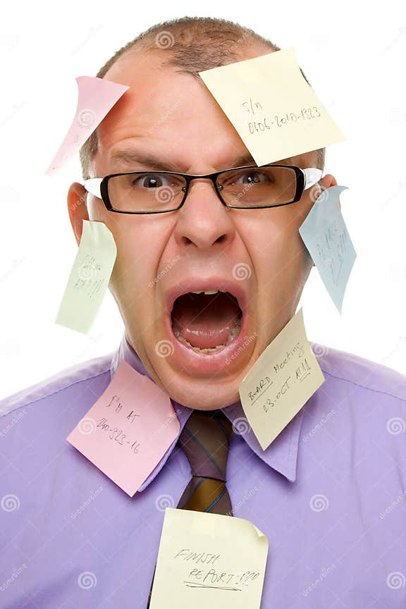Business Man with Sticky Notes Stock Image - Image of info, human: 13261529