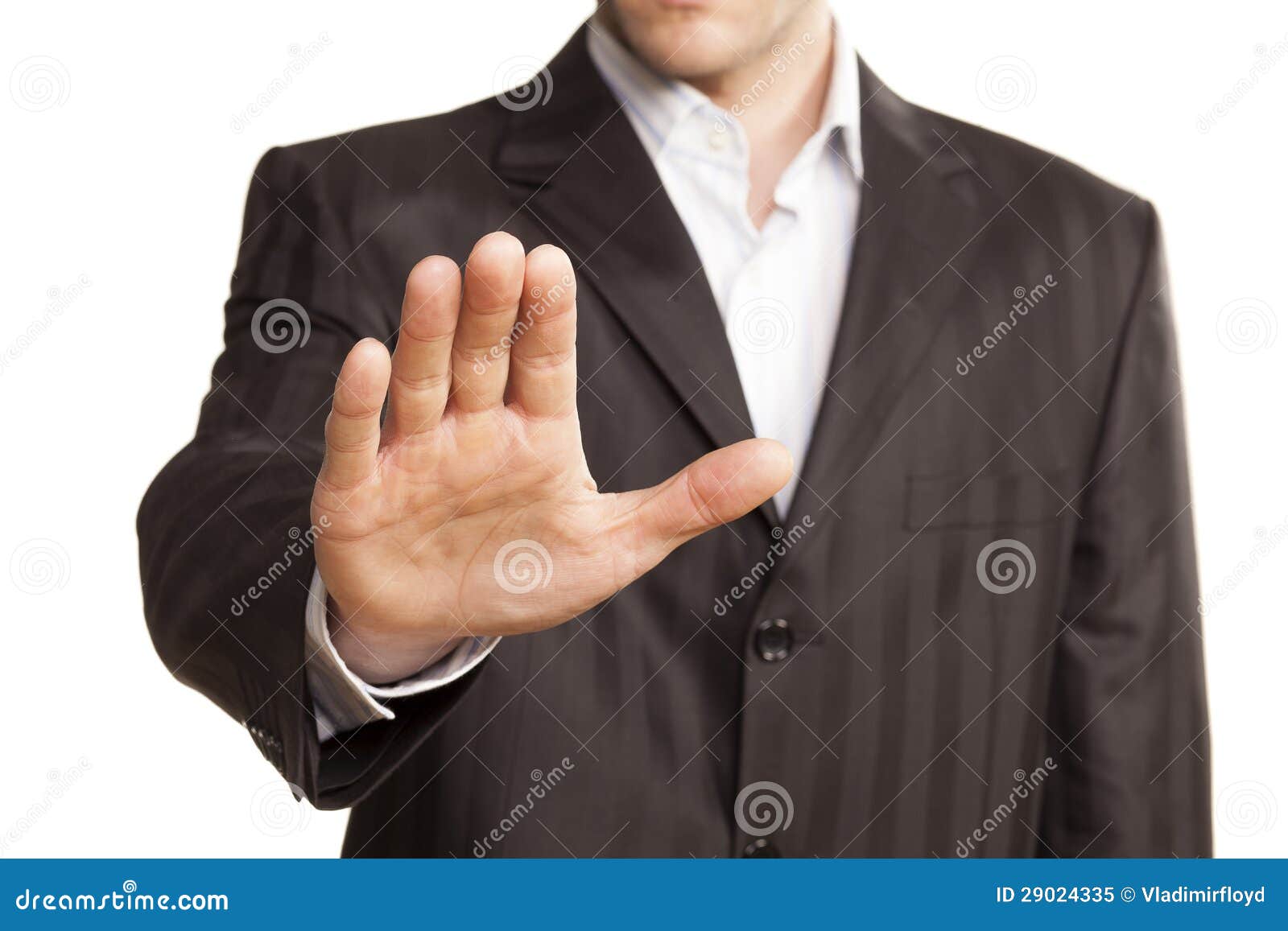 Business Man with Stop Hand Up Stock Image - Image of people, safeguard ...