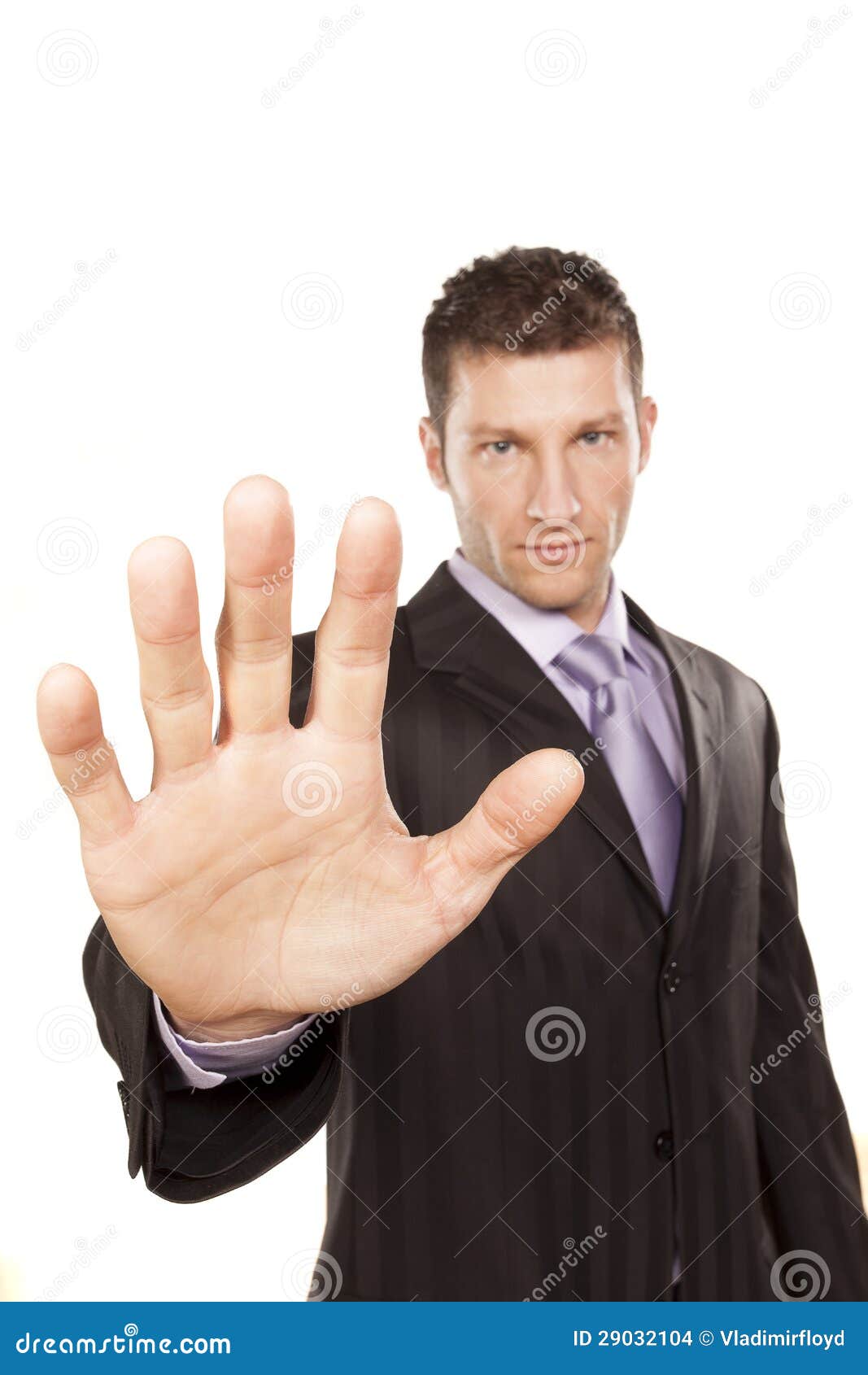 Business Man with Stop Hand Up Stock Photo - Image of handcarves ...