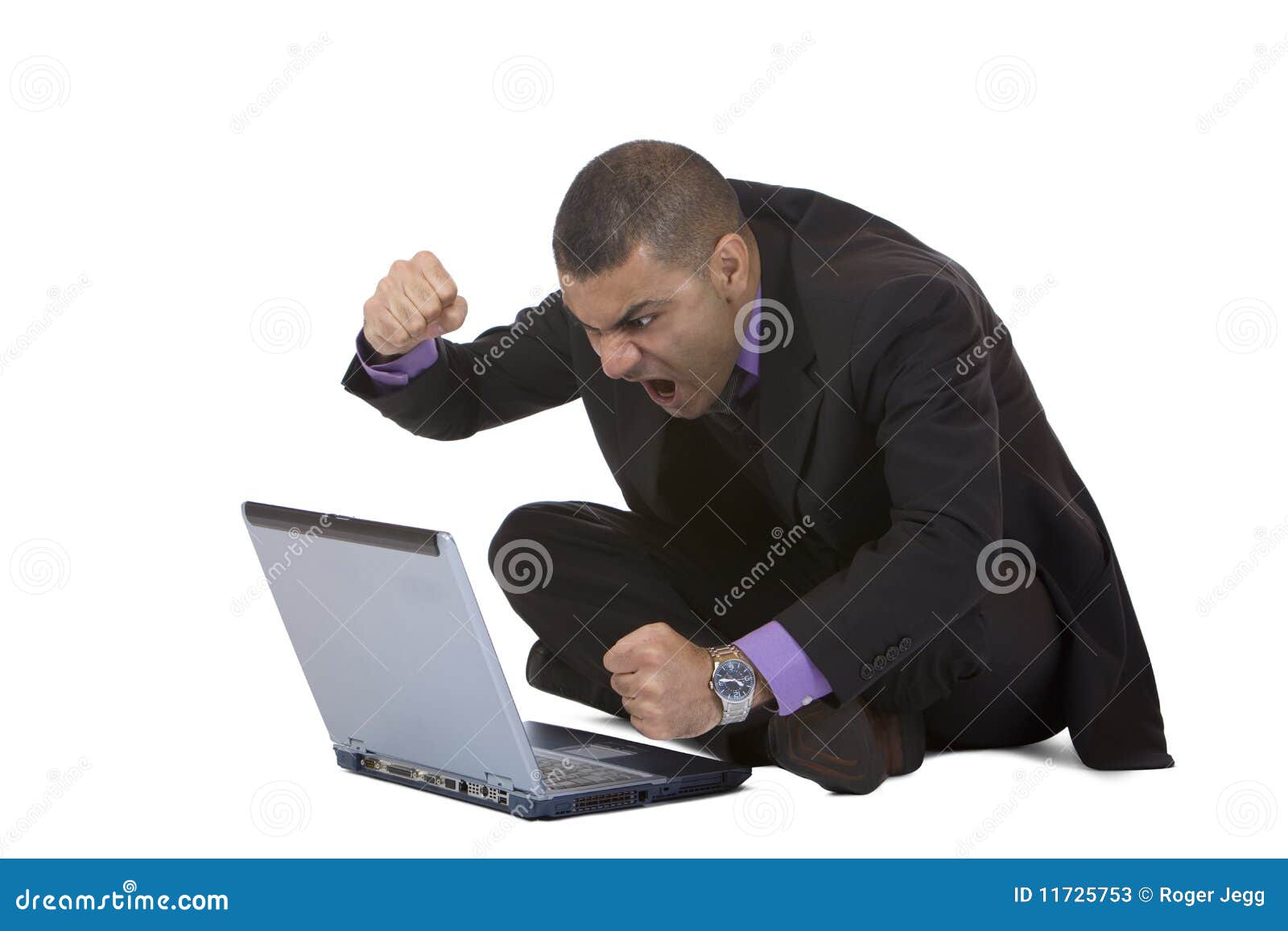 Business Man Stressed because of Computer Crash Stock Image - Image of ...