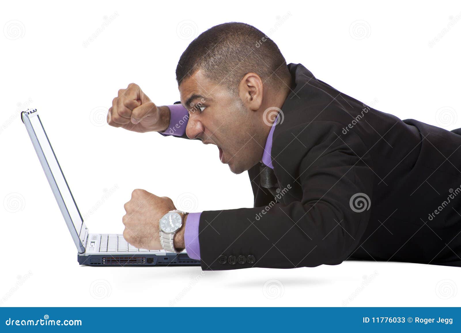 Business Man Stressed because of Computer Crash Stock Image - Image of ...
