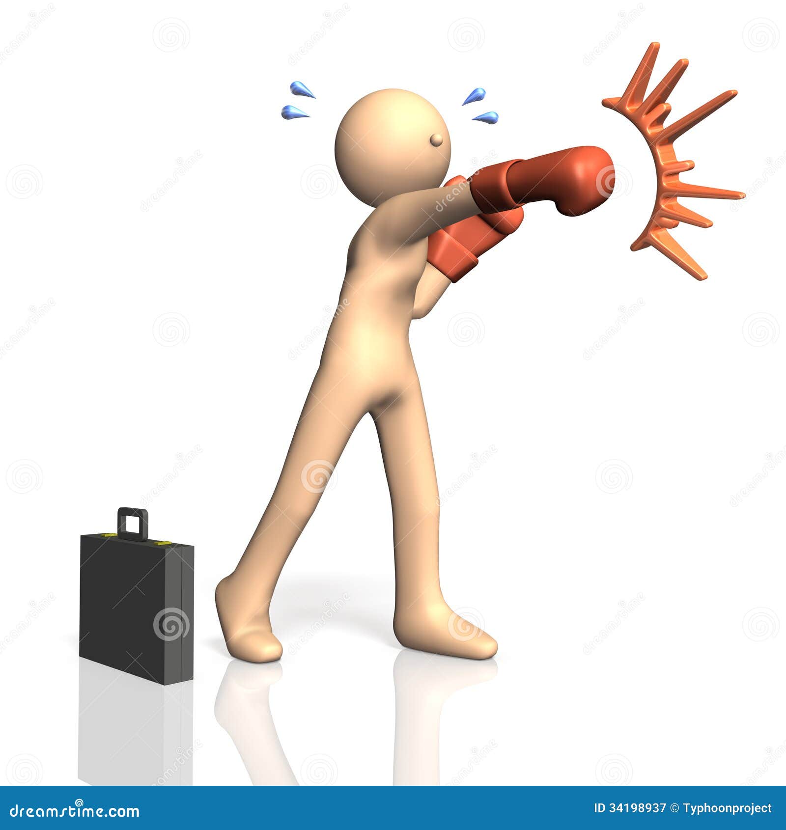 Business Man Strikes Punch. Stock Illustration - Illustration of sport ...