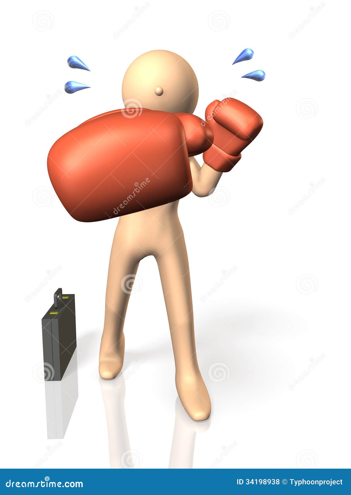 Business Man Strikes Punch. Stock Illustration - Illustration of sport ...