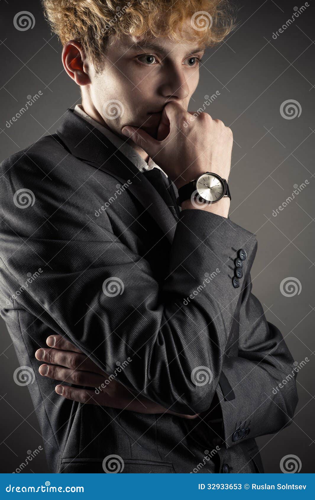 Business Man in a Strong Thoughtfully Stock Image - Image of elegance ...