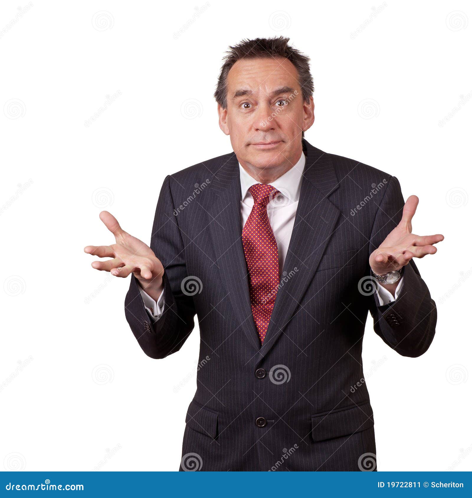 Business Man in Suit with Open Hands Stock Image - Image of eyebrows ...