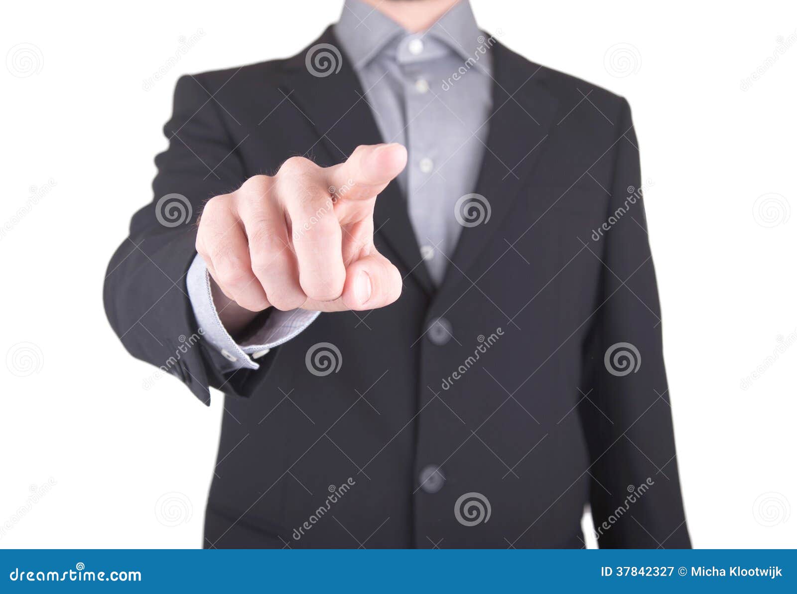 Business Man in Suit Pushing a Button Stock Image - Image of choose ...