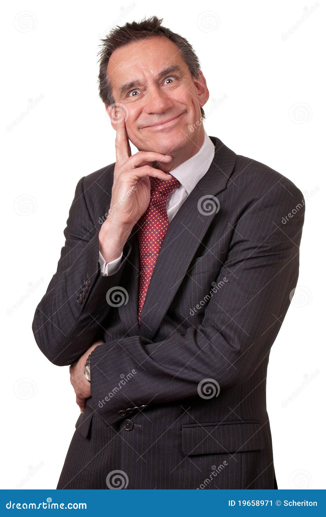 Business Man in Suit with Silly Cheesy Grin Stock Image - Image of ...