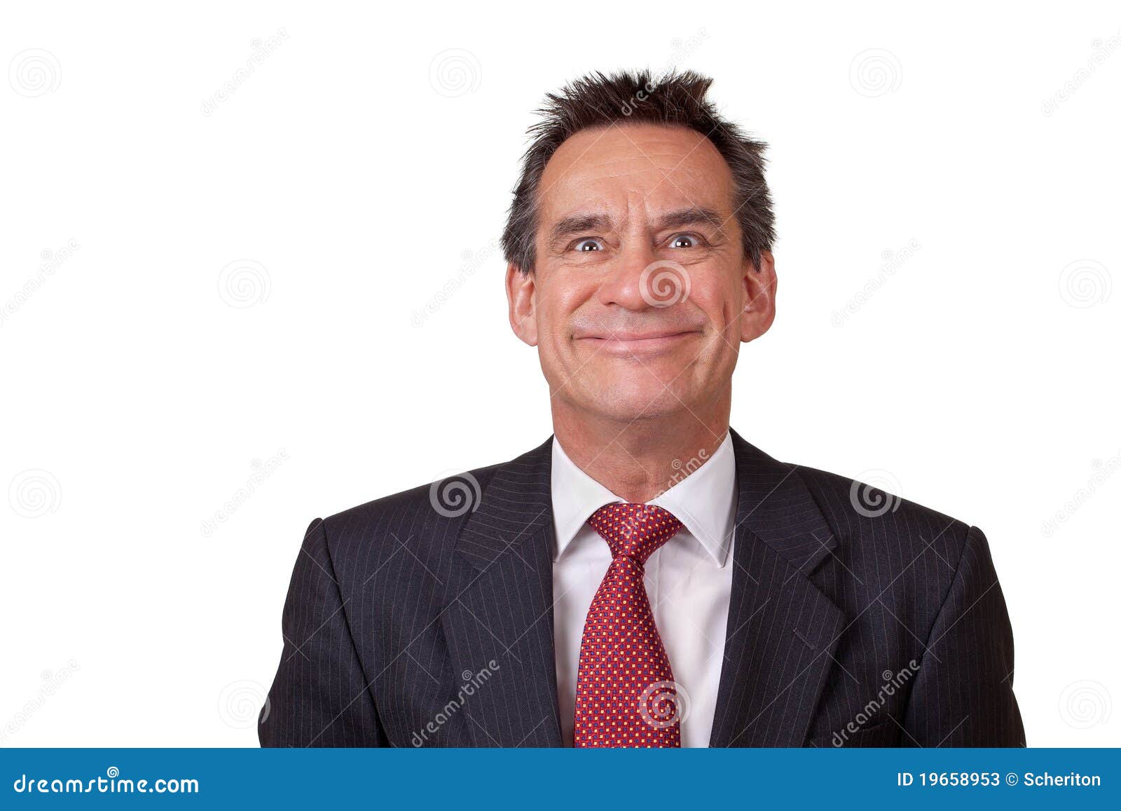 Business Man in Suit with Silly Grin Stock Image - Image of business ...