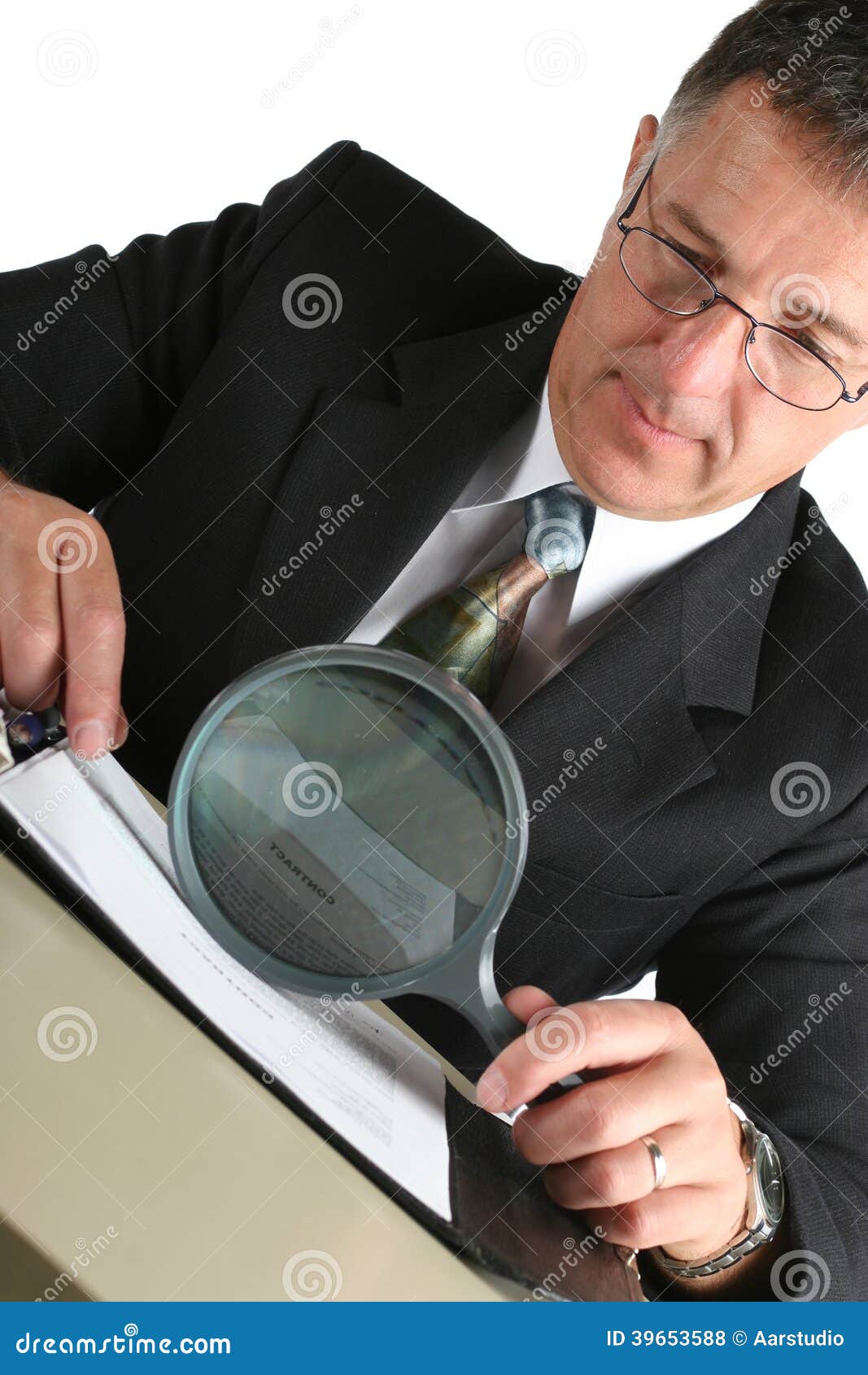 Business Man at the Table Inspecting His Results Stock Photo - Image of ...